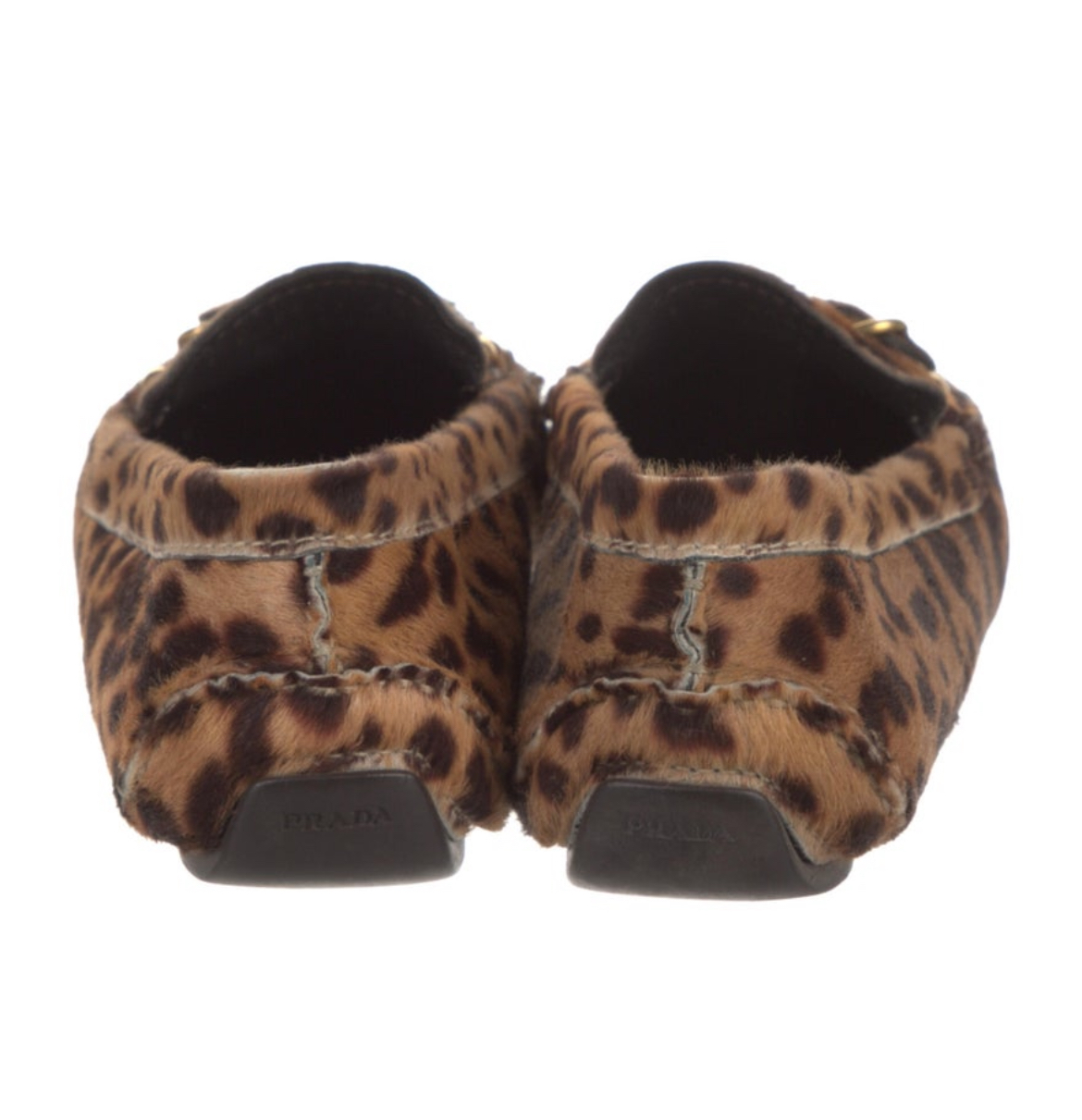 Ladies Prada Leopard Animal Print Loafers #2499 | Auctionninja.com