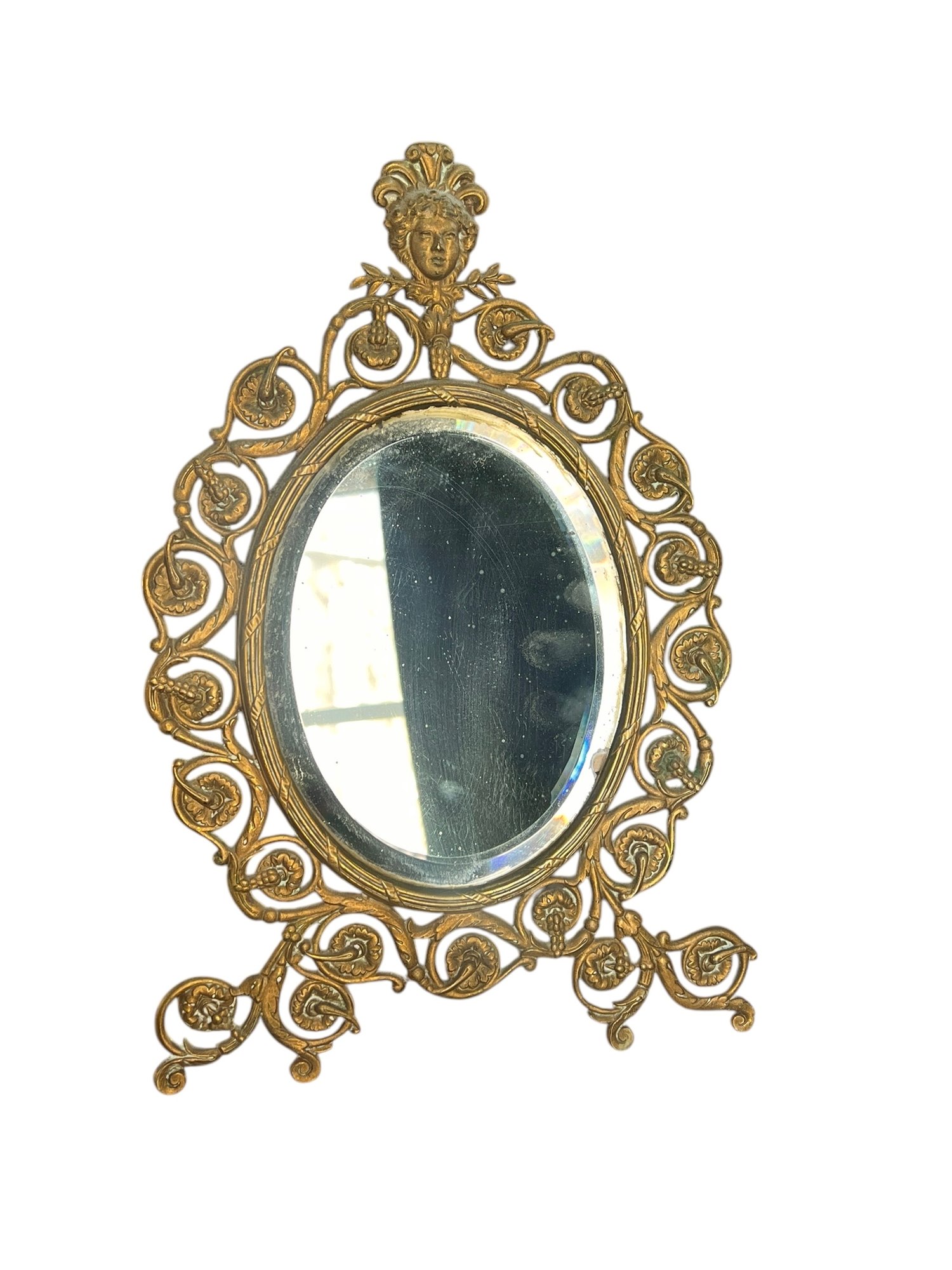 Antique Victorian PE Guerin NYC Brass Filigree Mirror #2441 ...