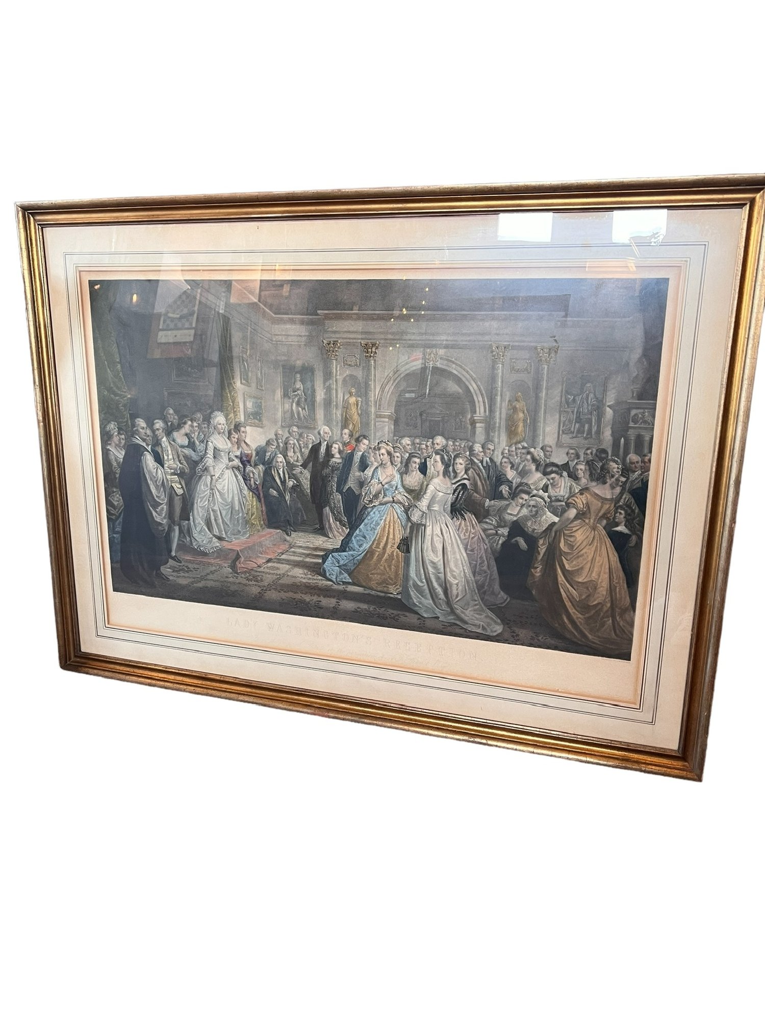 Antique Large Engraving Of Lady Washingtons Reception 1867 Very ...