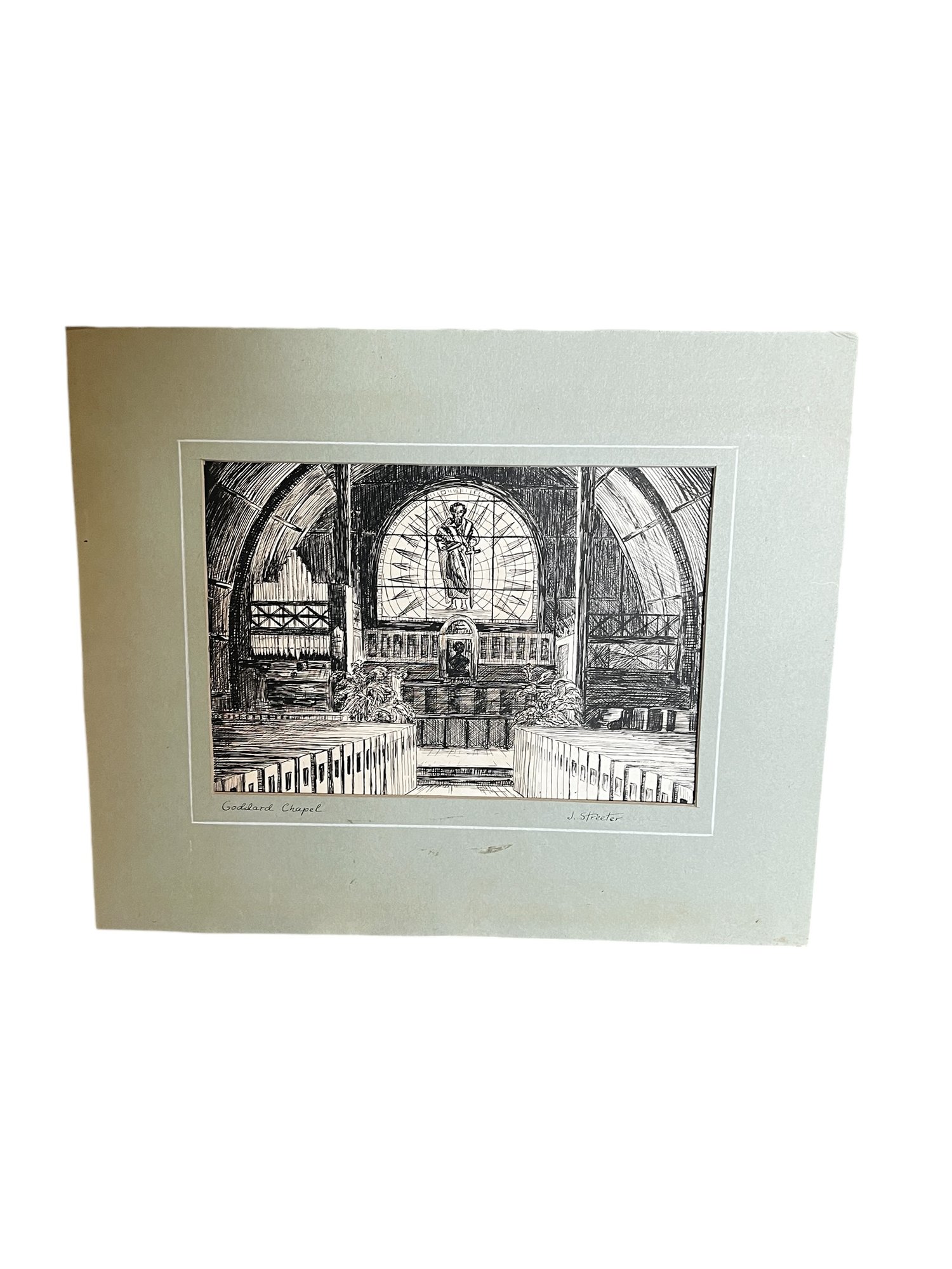 Original Drawing Goddard Chapel By Janet Streeter #2195 | Auctionninja.com