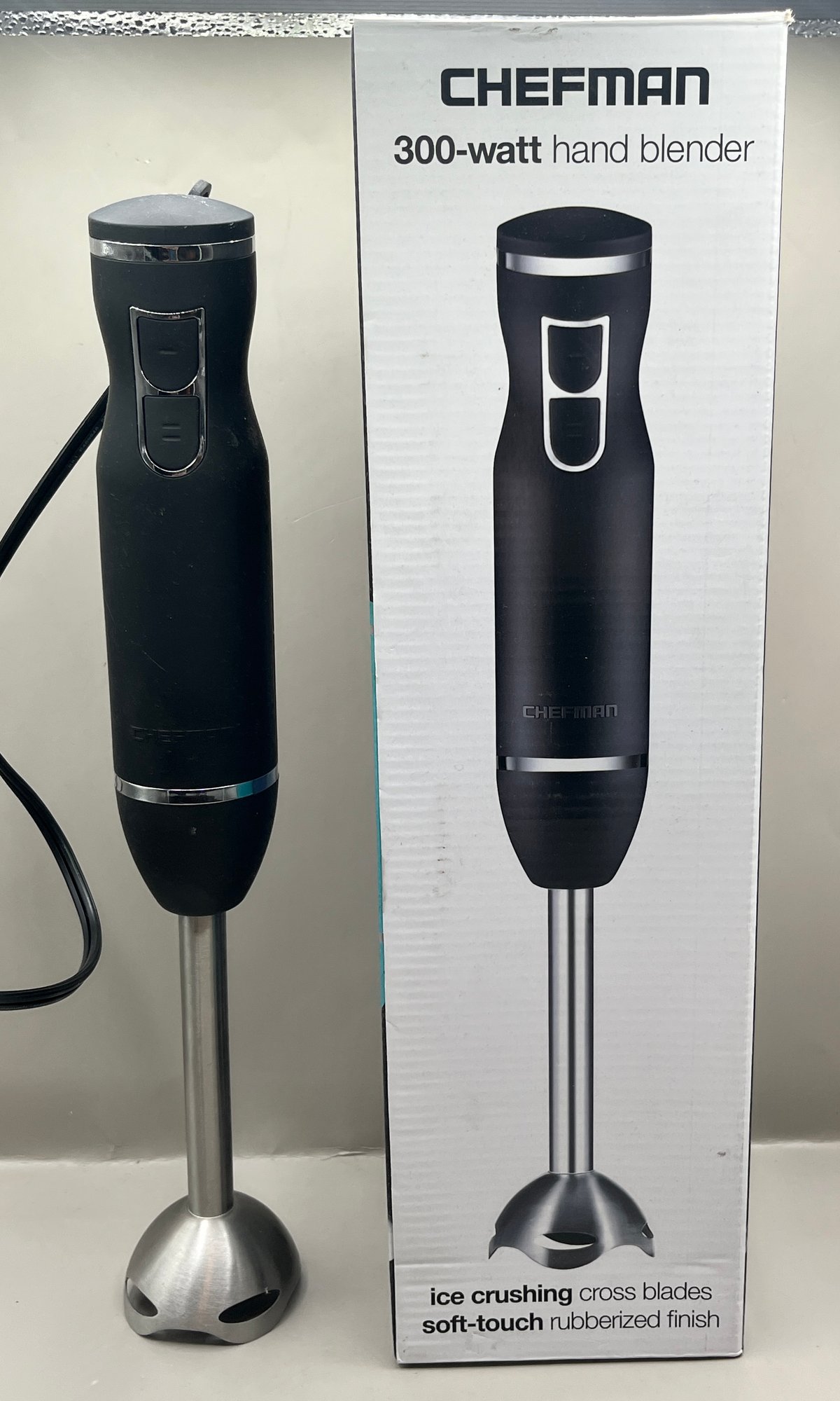 Chefman 300 WATT Electric Hand Blender - Model RJ19-RBR-S - Box ...