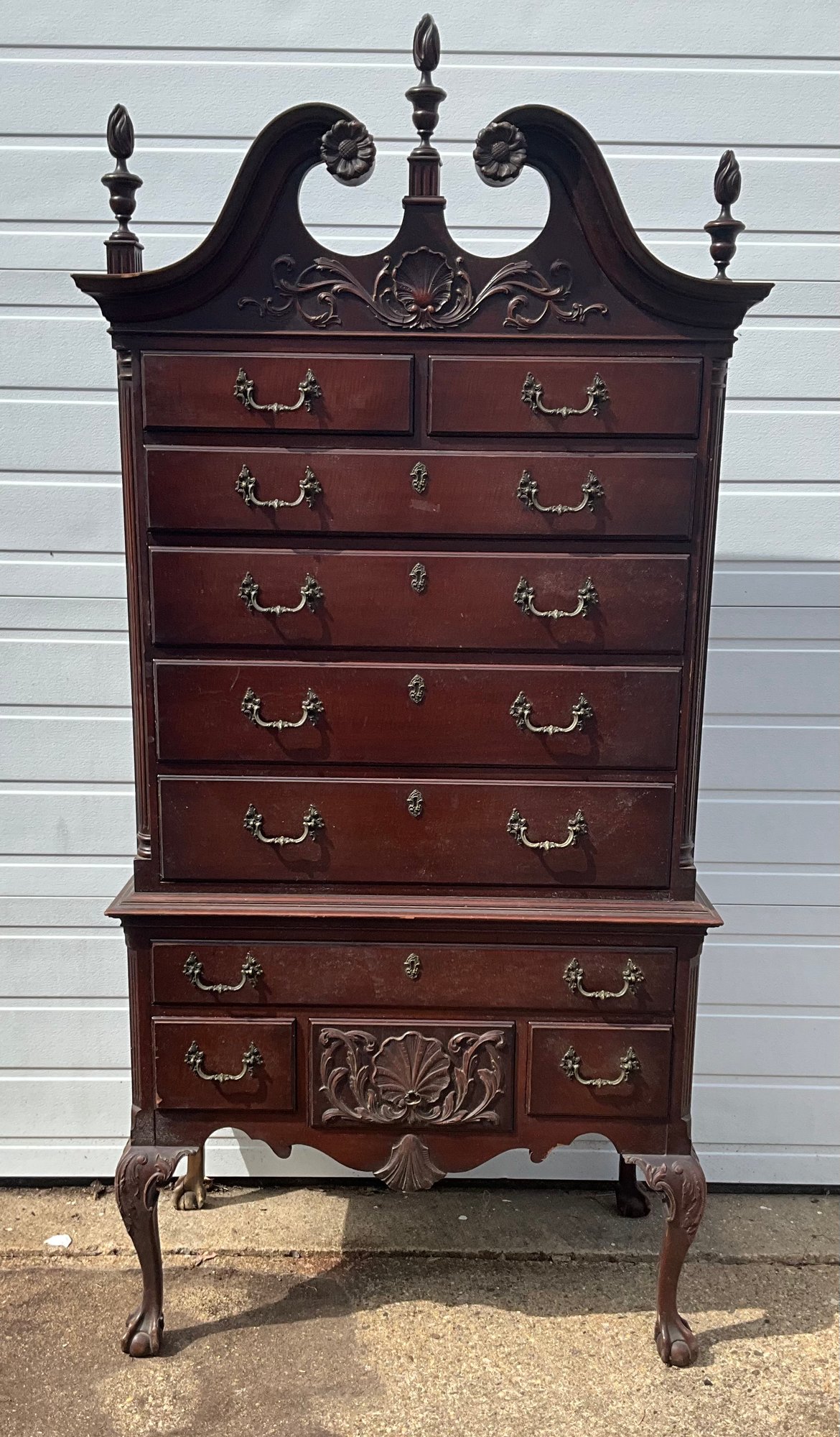 7. Turn Of Century Mahogany Highboy #9152 | Auctionninja.com