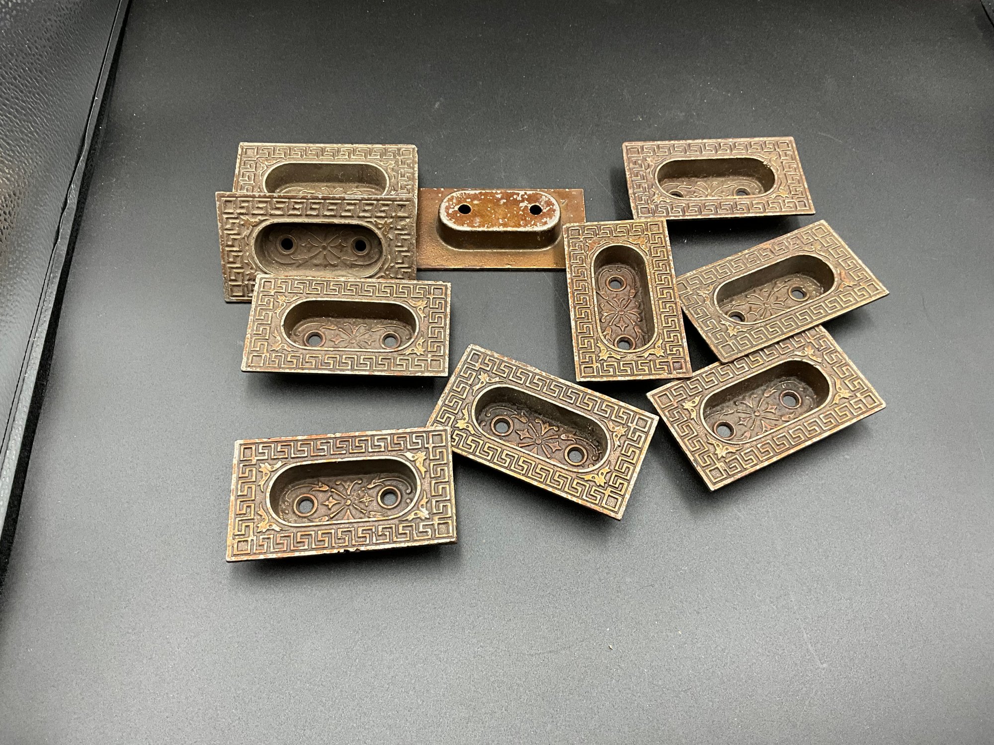 121A. Set Of Eastlake (1890s) Recessed Bin Pulls #8816 | Auctionninja.com