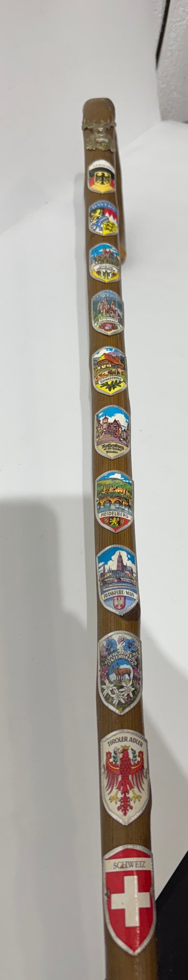 Alpine Walking Stick With Badges #13122 | Auctionninja.com