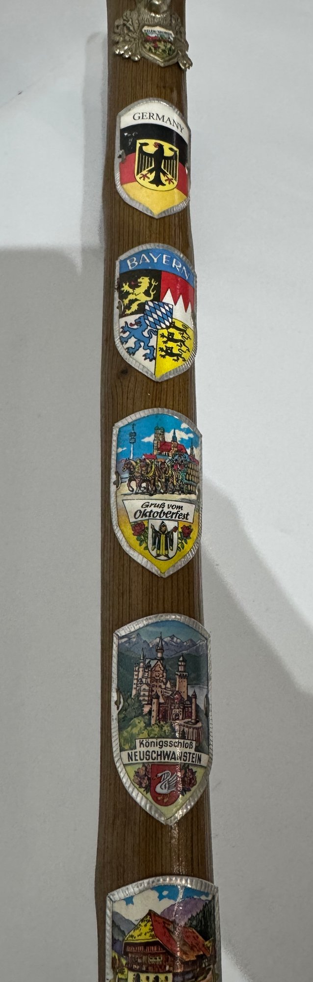 Alpine Walking Stick With Badges #13122 | Auctionninja.com