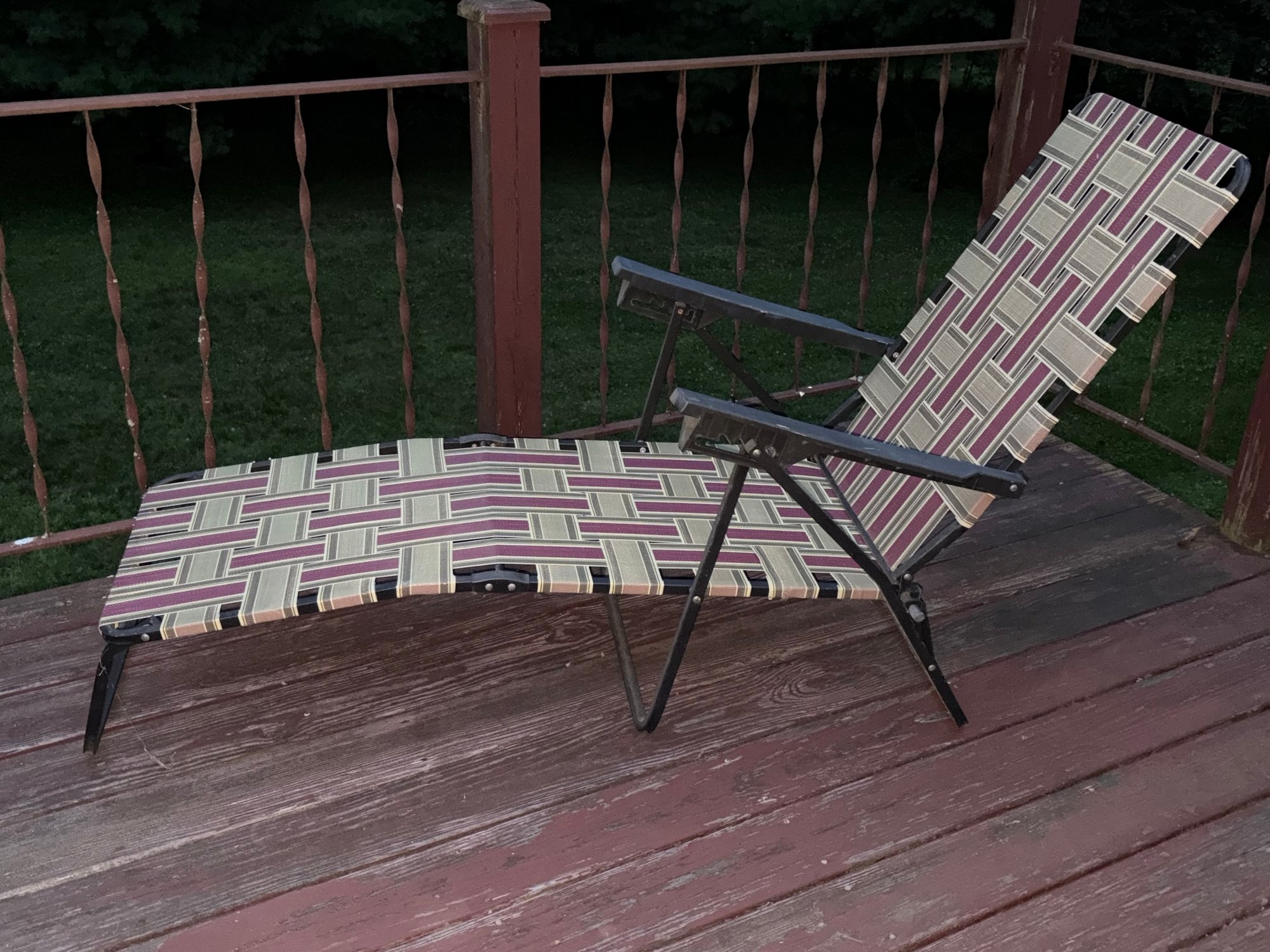 Webbed Folding Chaise Lounge Chair - Lawn/Patio Furniture #36111 ...