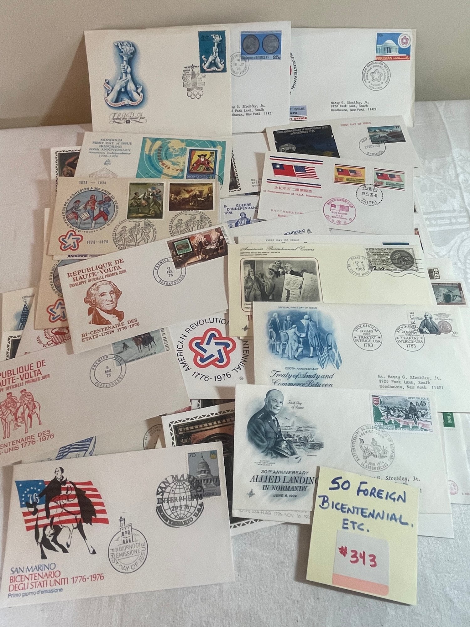 Lot Of 50 Foreign Postage Stamp Covers - Vintage U.S. Bicentennial ...