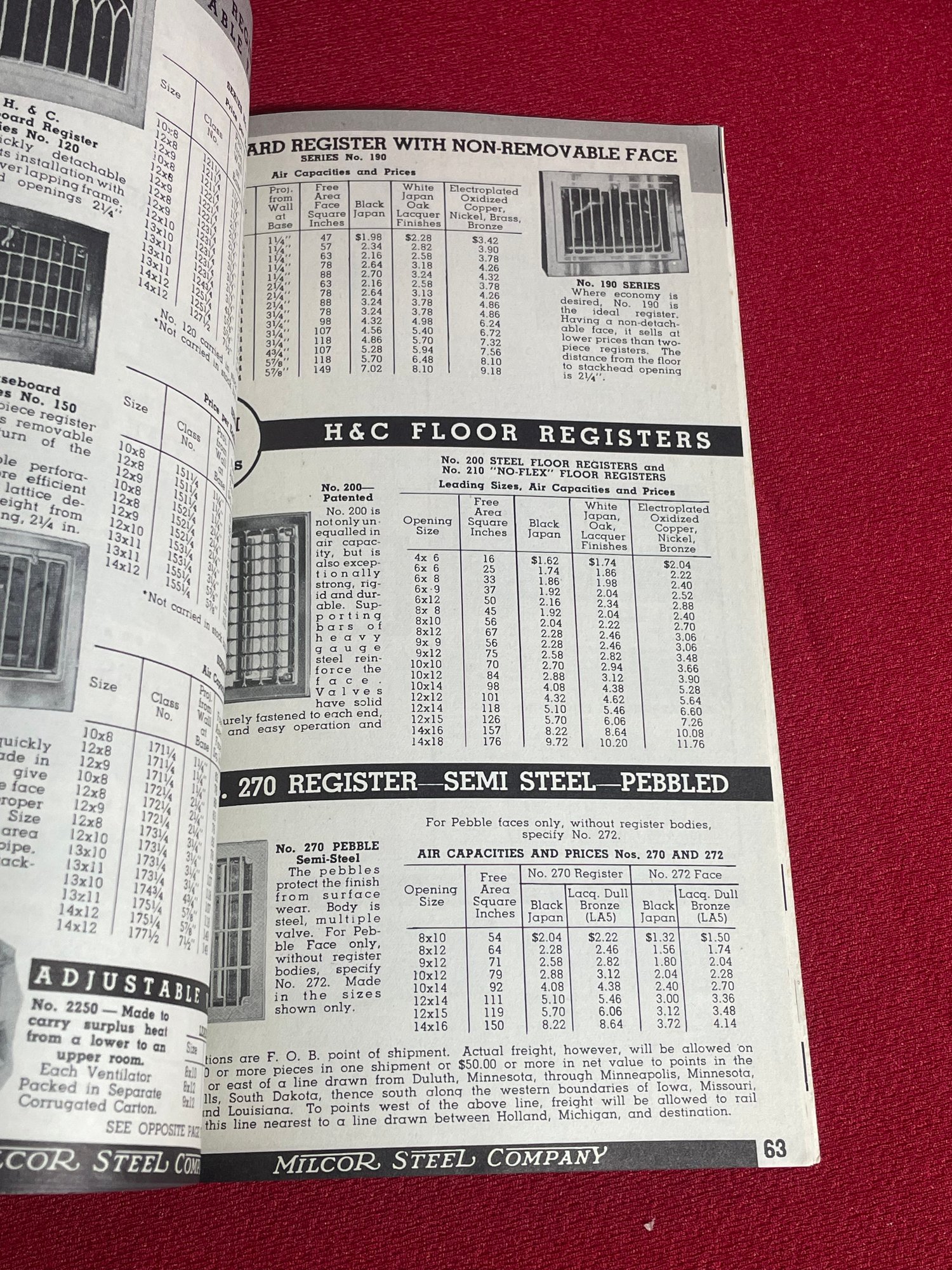 1938 Milcor Steel Company Price List VINTAGE Advertising Booklet #33953 ...