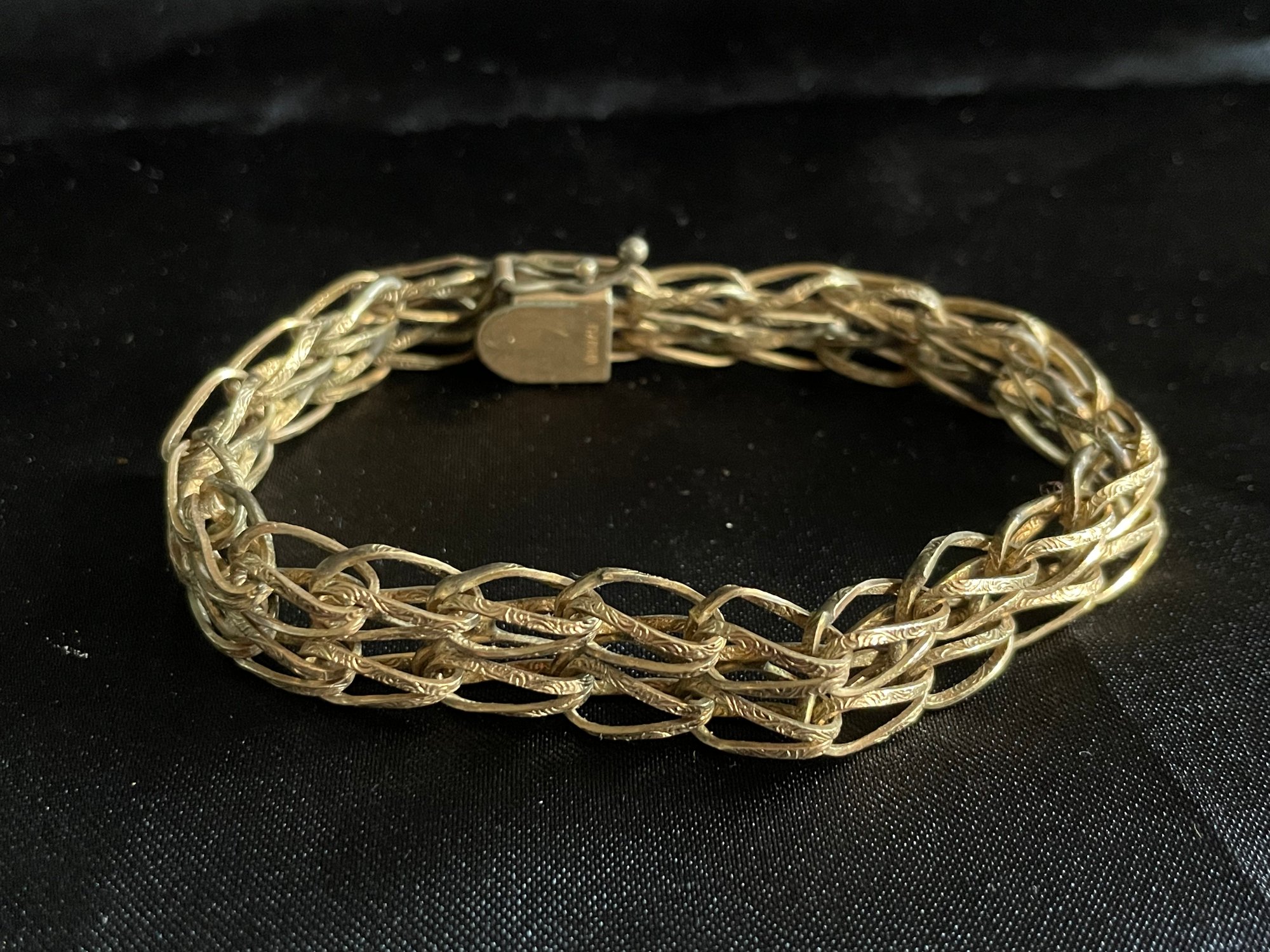 Antique 1/20 12K Gold Filled Wide Braid/Weave Style Bracelet #22261 | Auctionninja.com