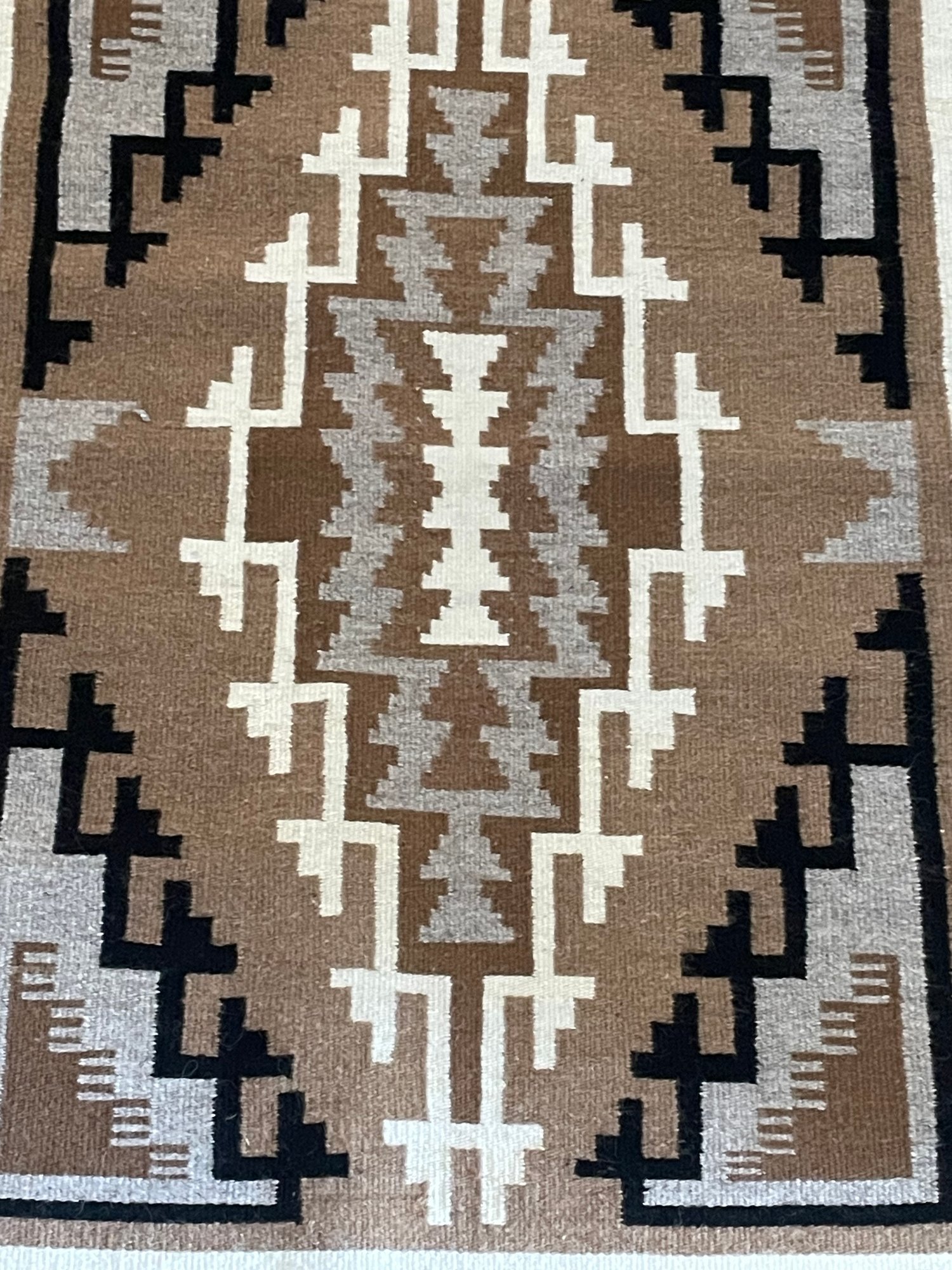 GENUINE NAVAJO RUG "Two Grey Hills" PERRY NULL TRADING CO. Hand Woven ...