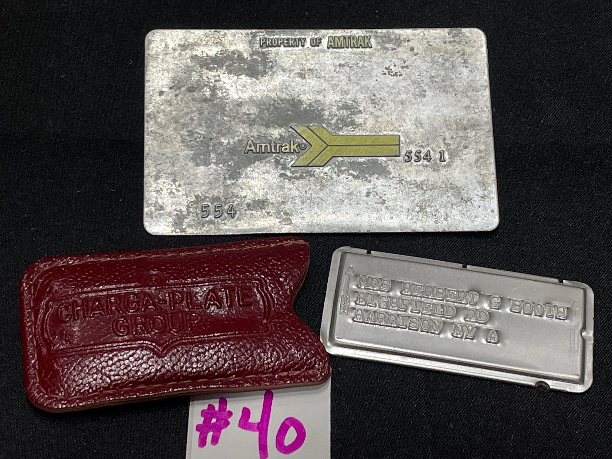 AMTRAK Metal Train Fare Card & CHARGA-PLATE Vintage #23802 ...