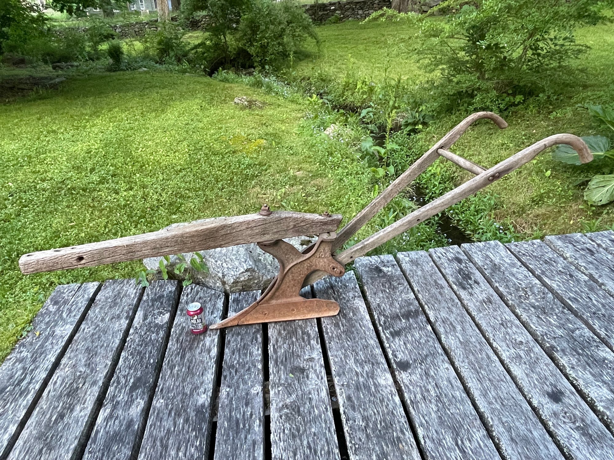 Antique Farm Plow With Wooden Handles COOL Garden Decor #22095 ...