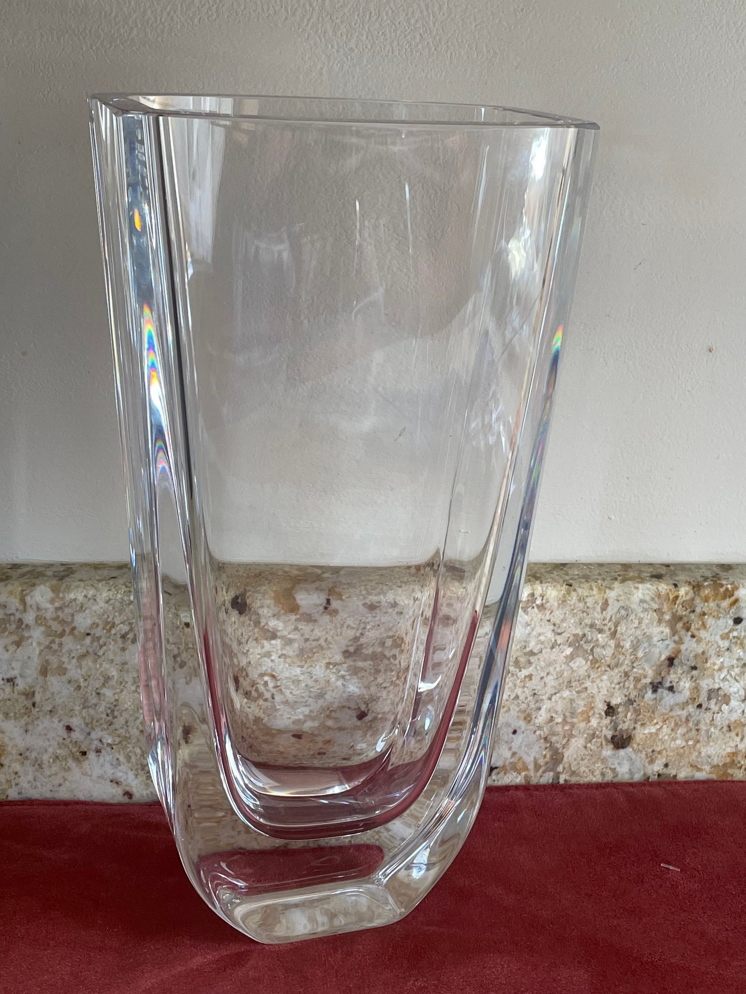 Beautiful Large ORREFORS Heavy Swedish Crystal Glass Vase #32739 ...