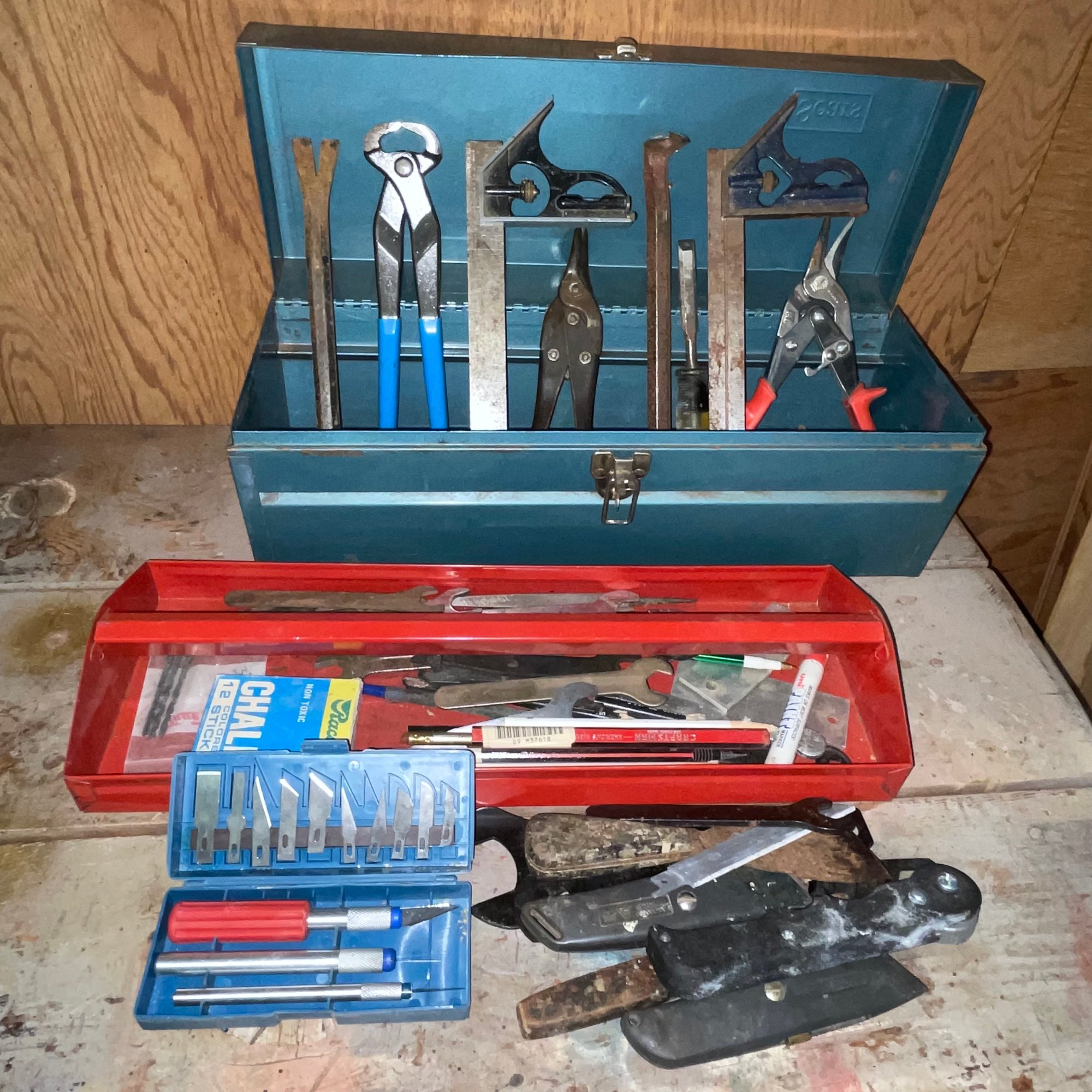 Hand Tools Lot In Vintage SEARS Metal Toolbox #22793 | Auctionninja.com