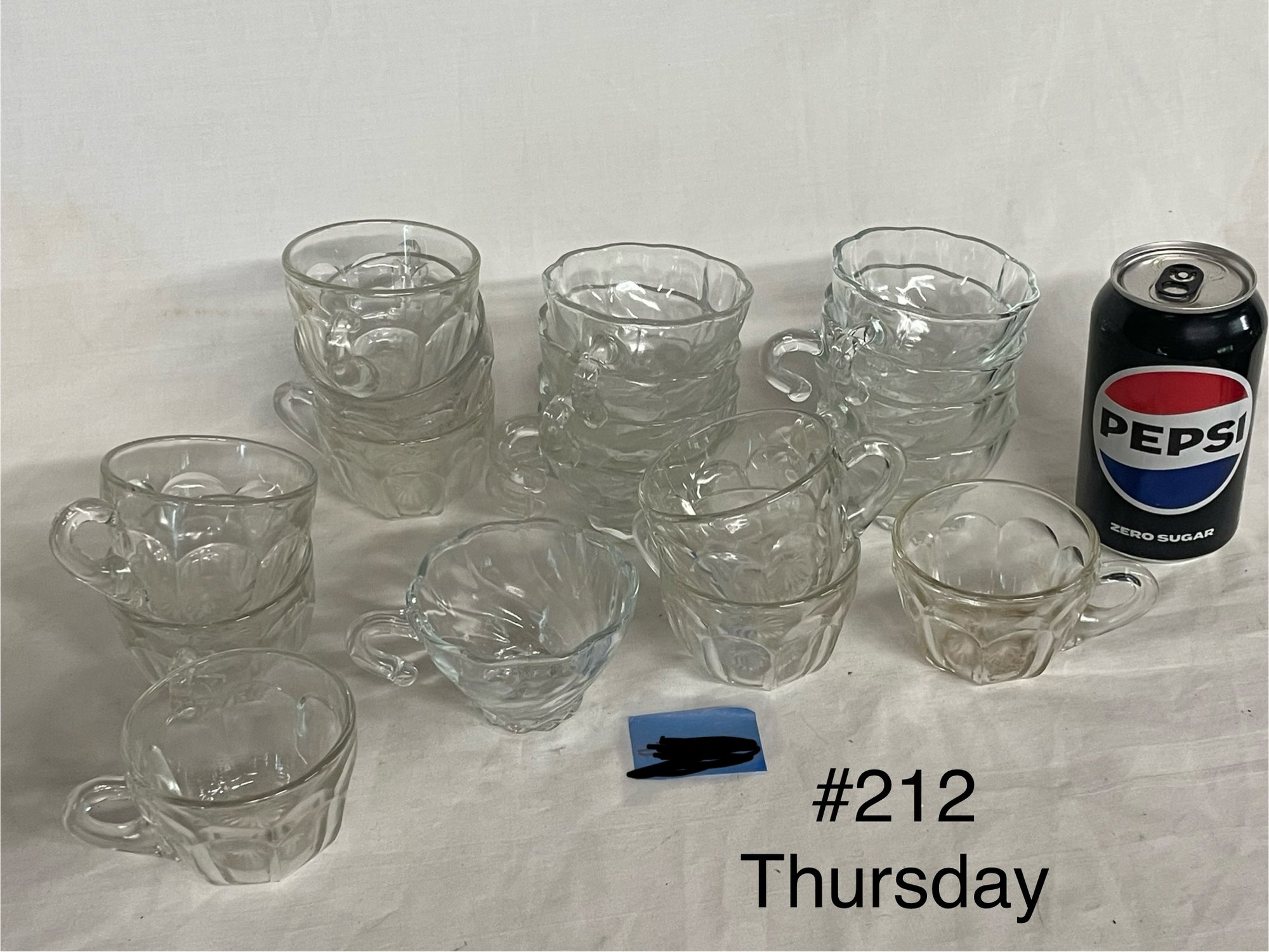 18 Vintage Glass Punch Cups (2 Different Styles) #25000 | Auctionninja.com