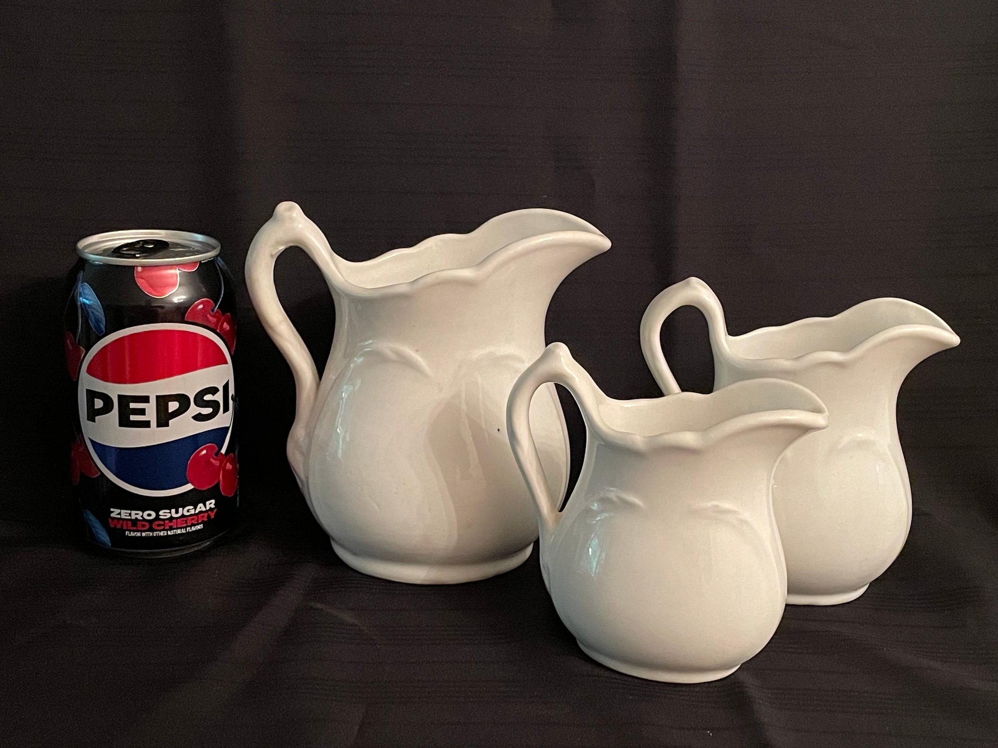 Set Of 3 Antique/Vintage Small Ironstone Creamers, Pitchers #22901 ...