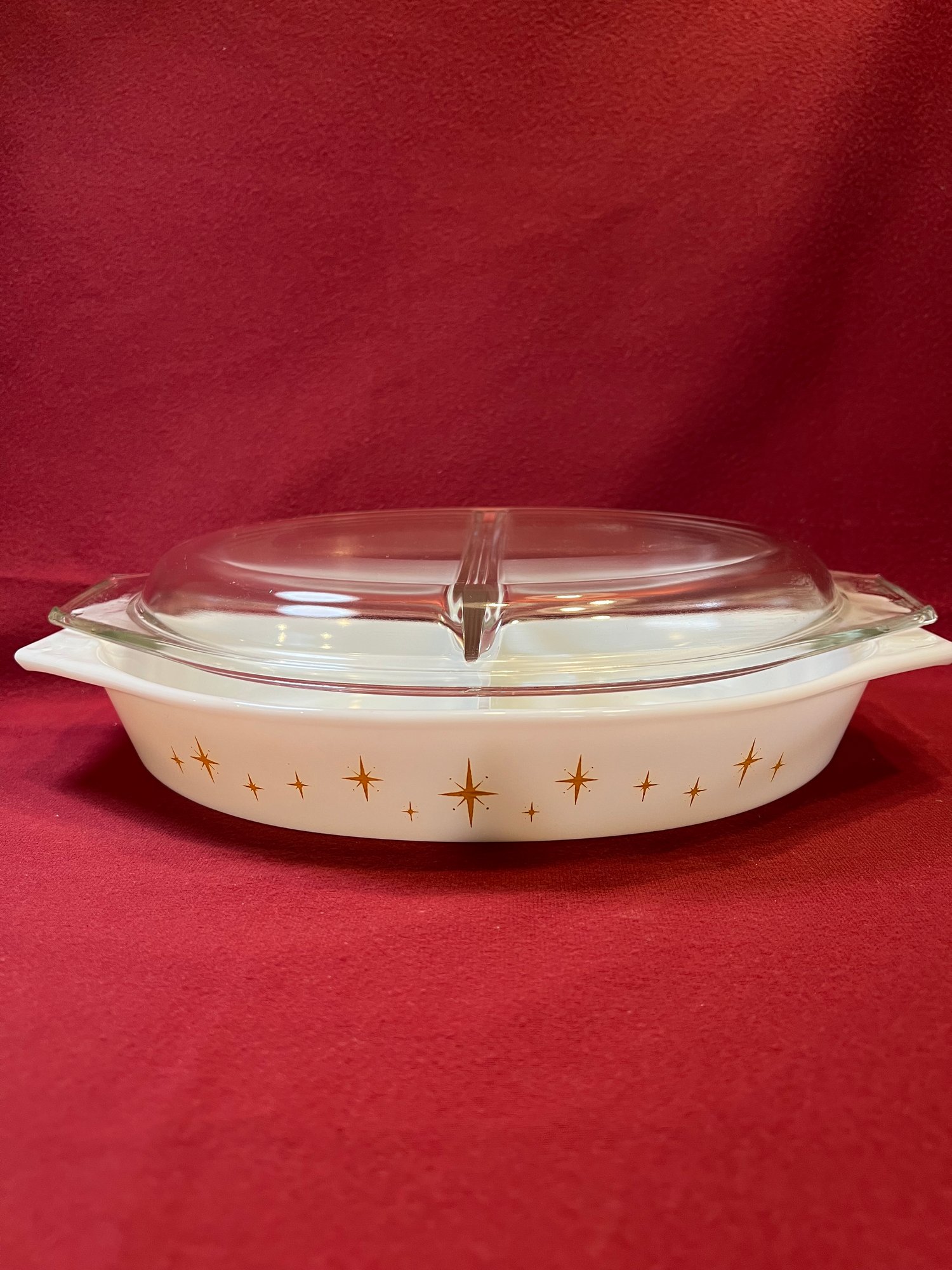 Vintage Pyrex Constellation Divided Dish Atomic Starburst With Lid 1.5 ...