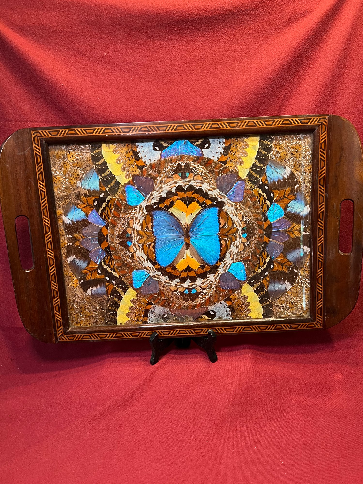 Vintage Mid Century Modern Carlos Zipperer Sob Inlaid Butterfly Tray ...
