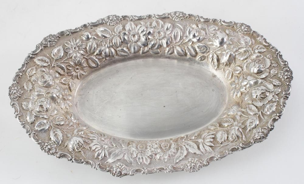 Stieff Sterling Repousse Tray #1002 | Auctionninja.com