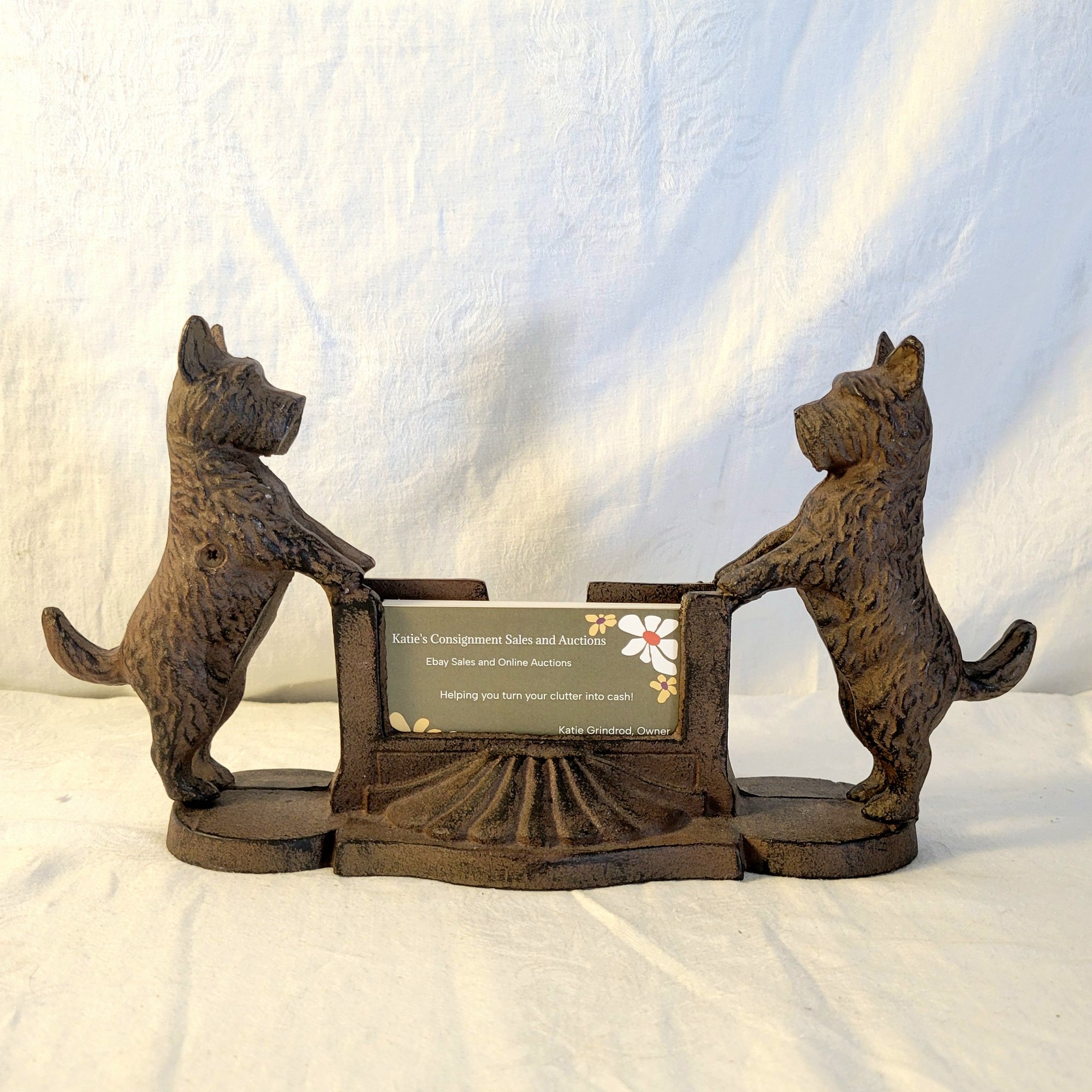 Cast Iron Dog Business Card/pamphlet Holder #2531 | Auctionninja.com