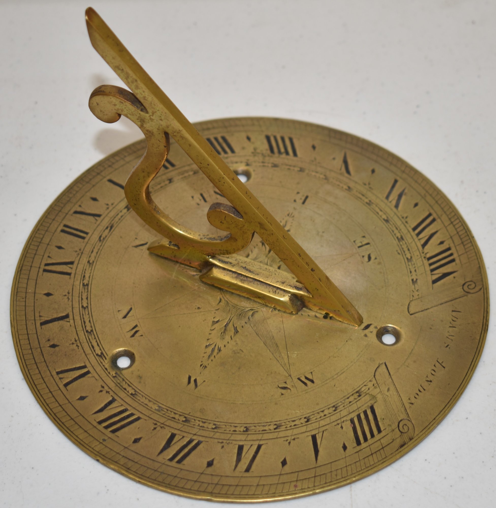 EARLY ENGLISH BRASS SUNDIAL #7635 | Auctionninja.com