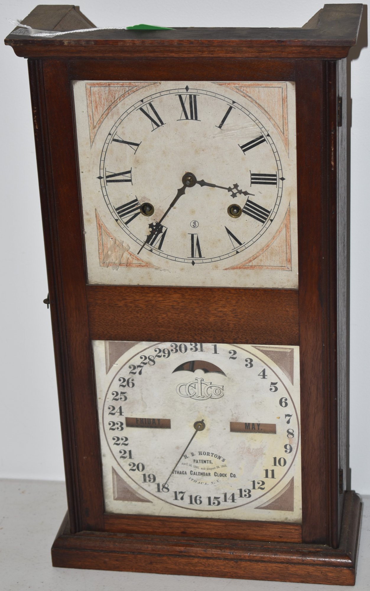 H.B. HORTON ITHACA CALENDAR CLOCK #6546 | Auctionninja.com