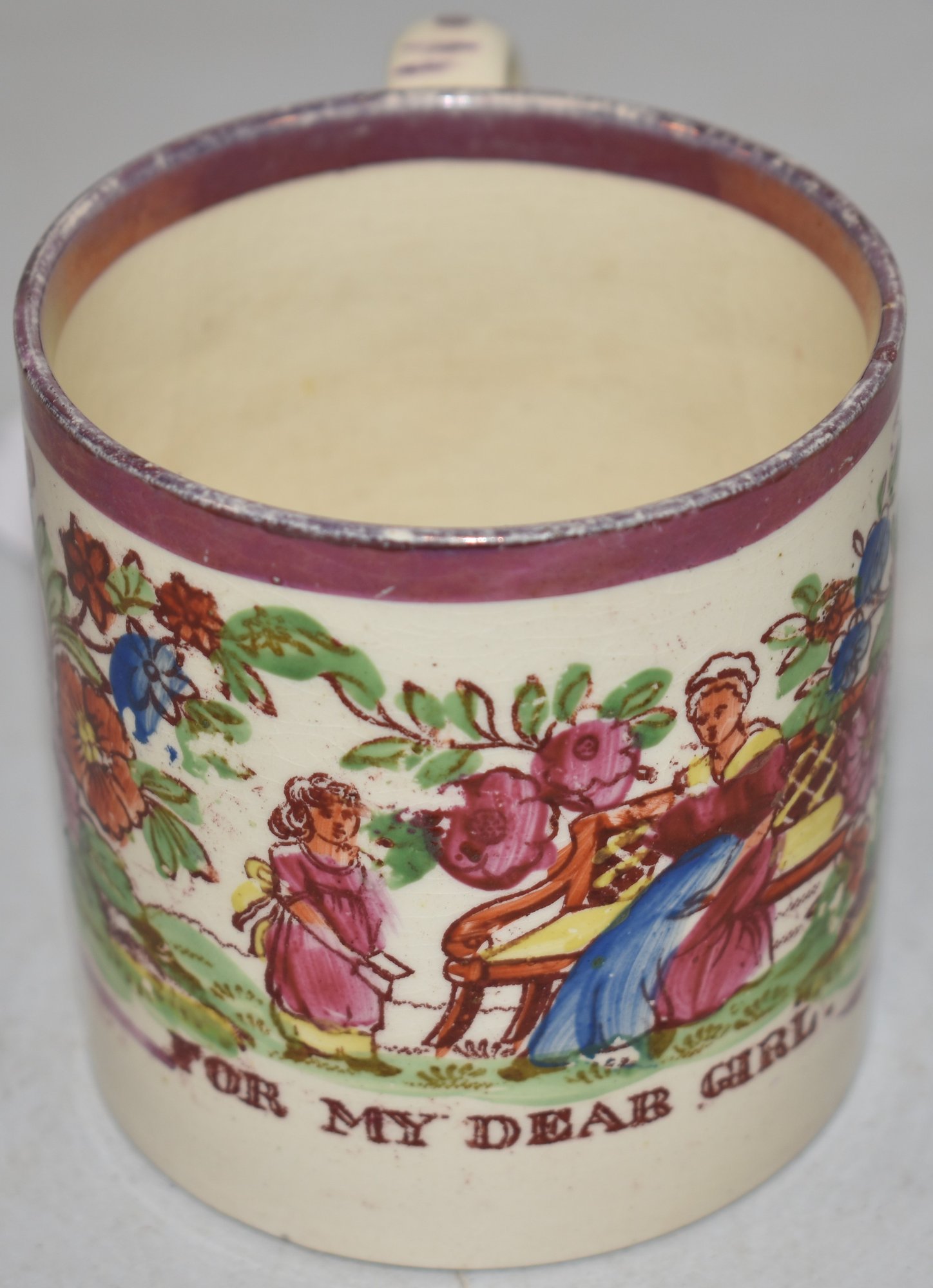 EARLY ENGLISH CREAMWARE CHILDS MUG #8693 | Auctionninja.com