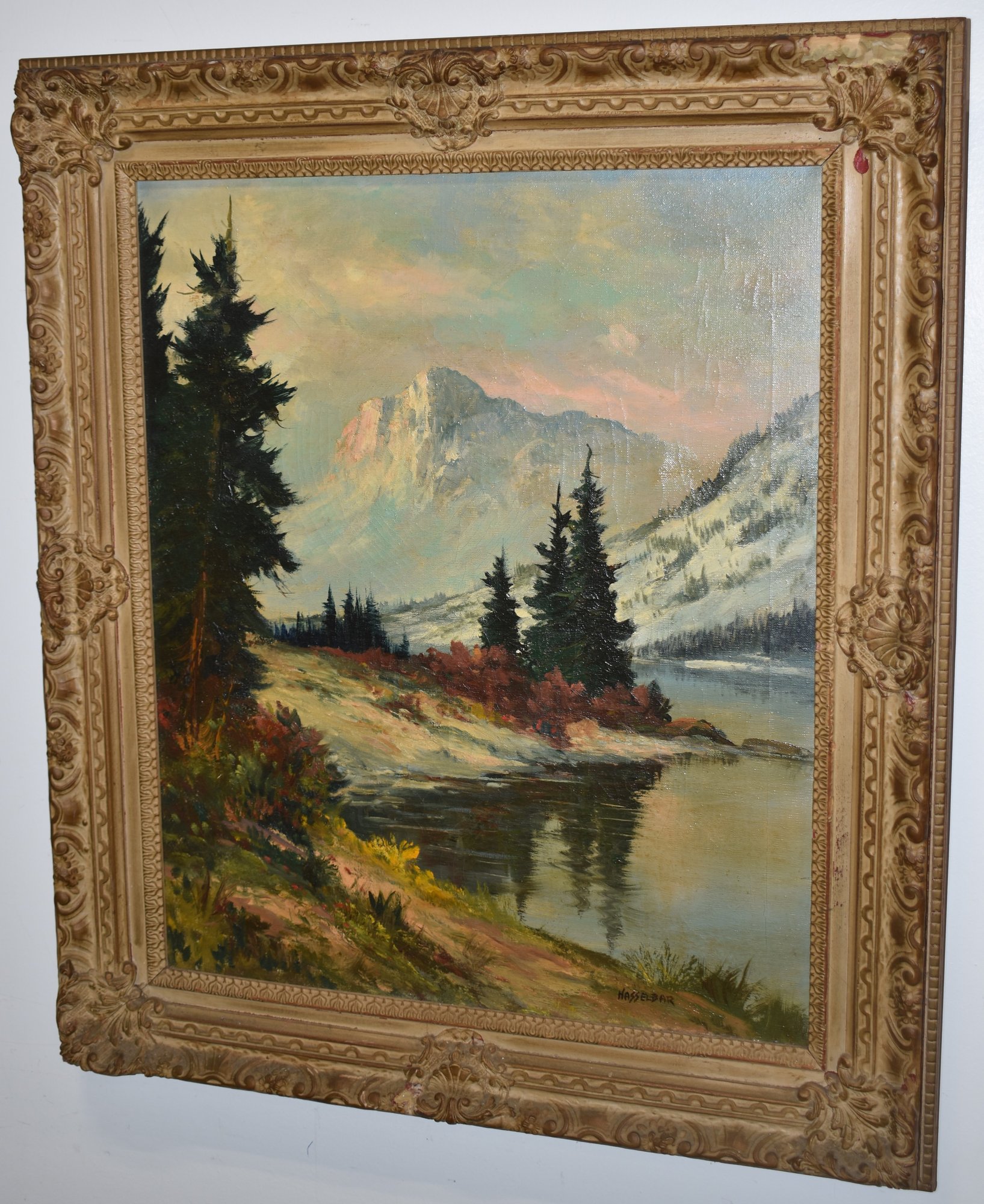 MICHAEL HASSELBAR MOUNTAIN LANDSCAPE PAINTING #7712 | Auctionninja.com