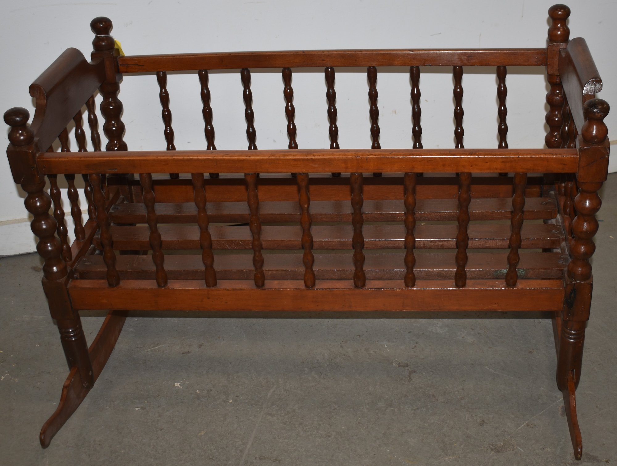 VICTORIAN ROCKING CRADLE W/ BARLEY TWIST POSTS #8241 | Auctionninja.com