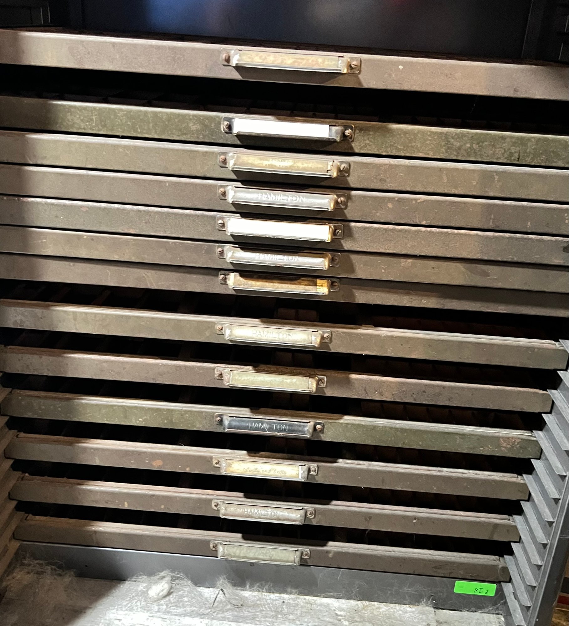 Vintage Hamilton Typesetting Drawers Trays & Steel Cabinet #6907 ...