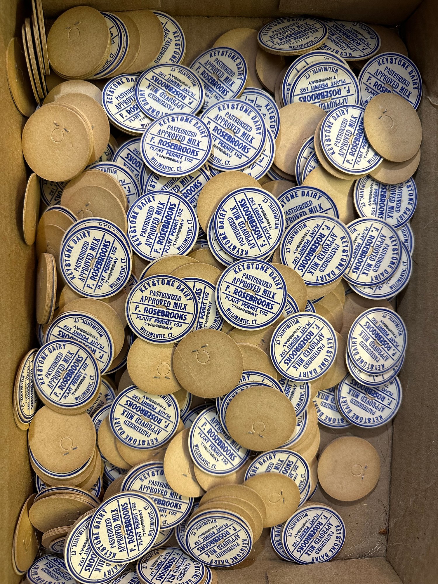 A 100 Or More Milk Caps. Keystone Dairy F. Rosebrooks Willimantic Ct ...