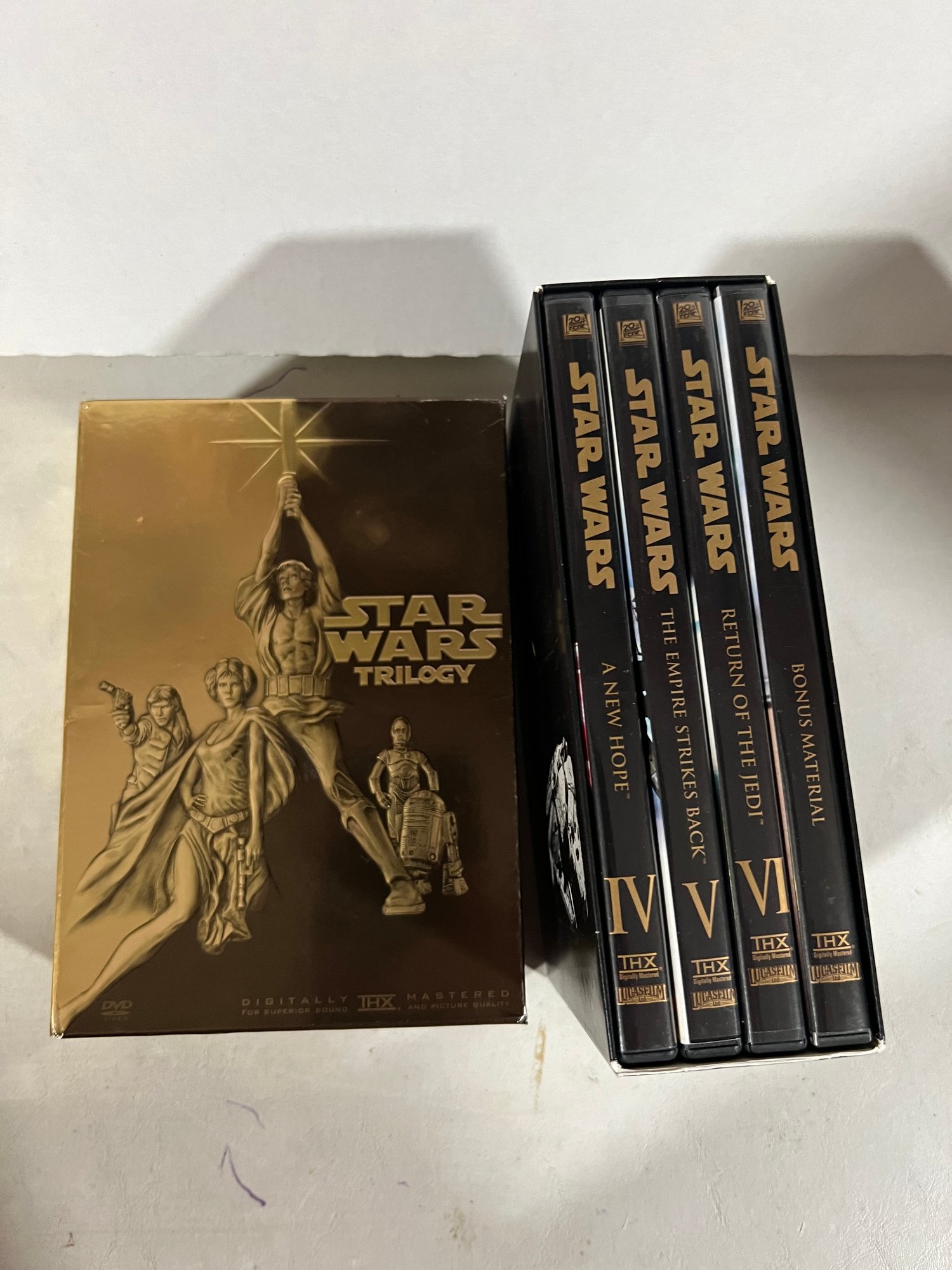 Star Wars Trilogy (DVD, 4-Disc Set, Full Screen) New Hope Empire Return ...