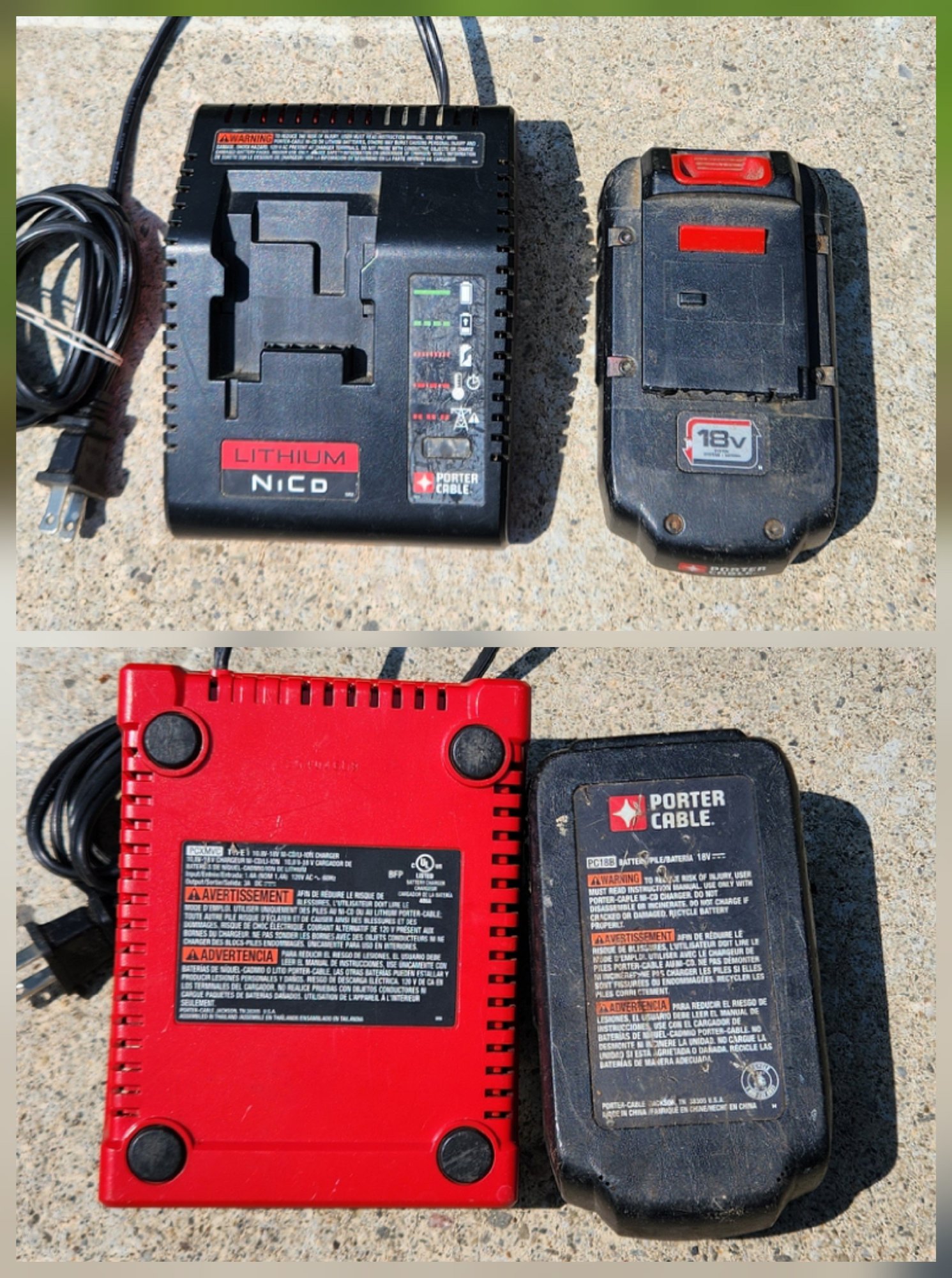 6-Piece Porter Cable 18V Cordless Tool Lot: Drill, Saws, Light, Charger ...