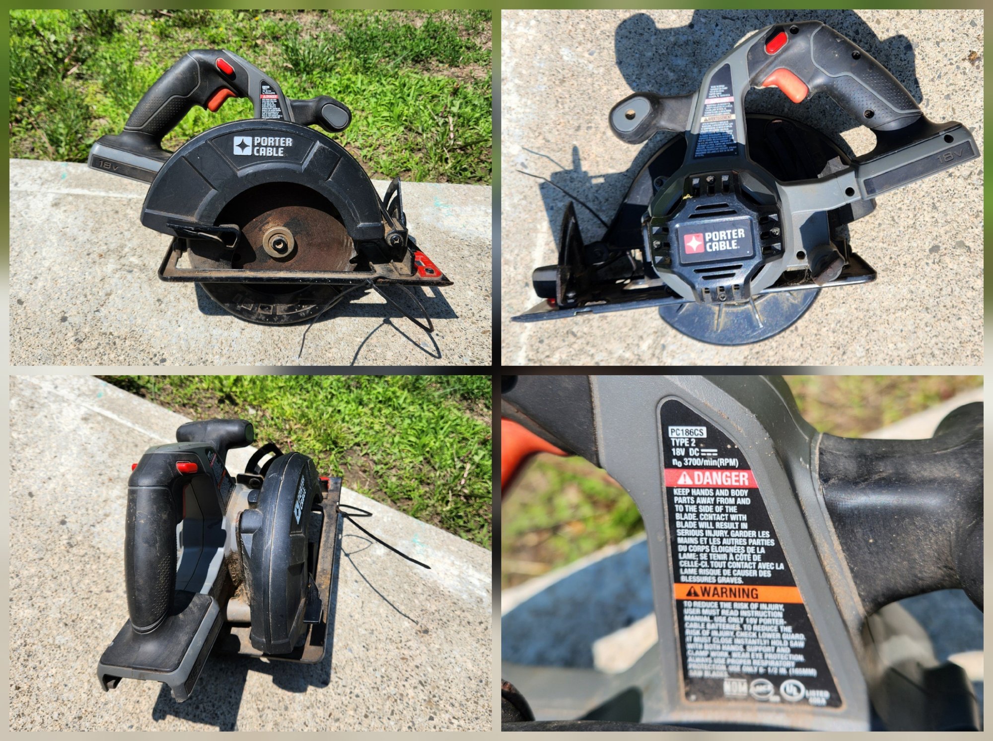 6-Piece Porter Cable 18V Cordless Tool Lot: Drill, Saws, Light, Charger ...