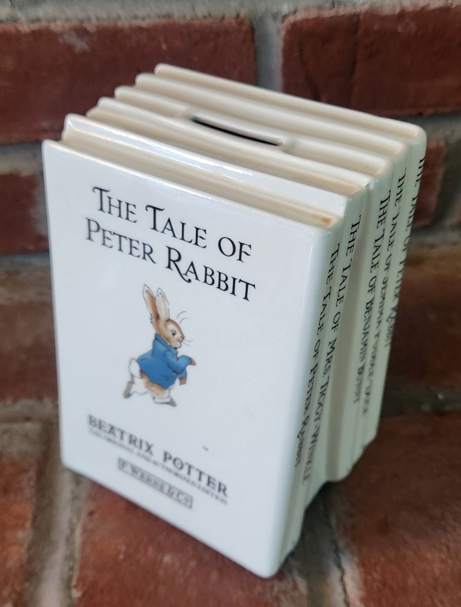 Beatrix Potter "The Tale Of Peter Rabbit" Ceramic Book Coin Piggy Bank ...