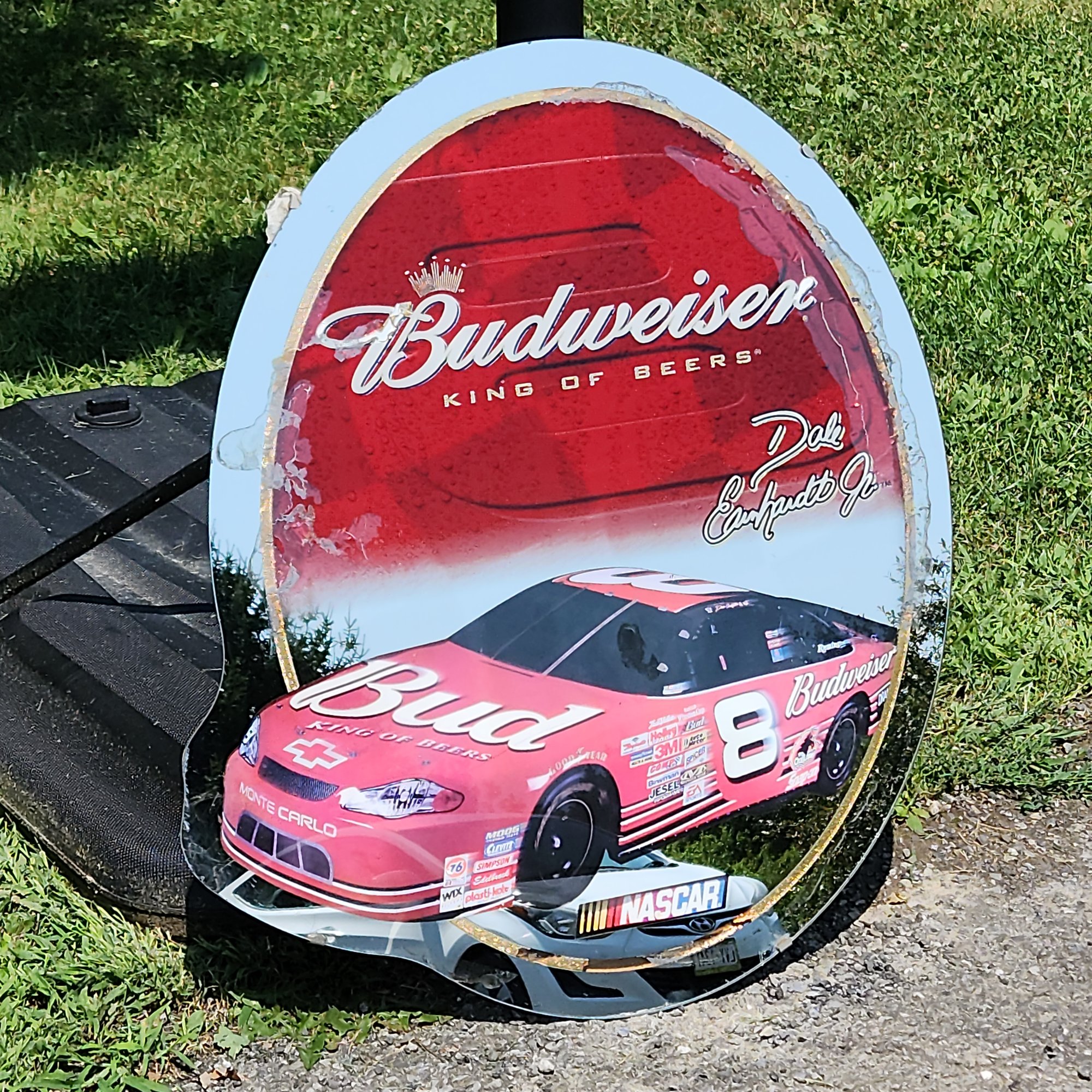 Large Vintage Budweiser Racing NASCAR Mirror Featuring Dale Earnhardt ...