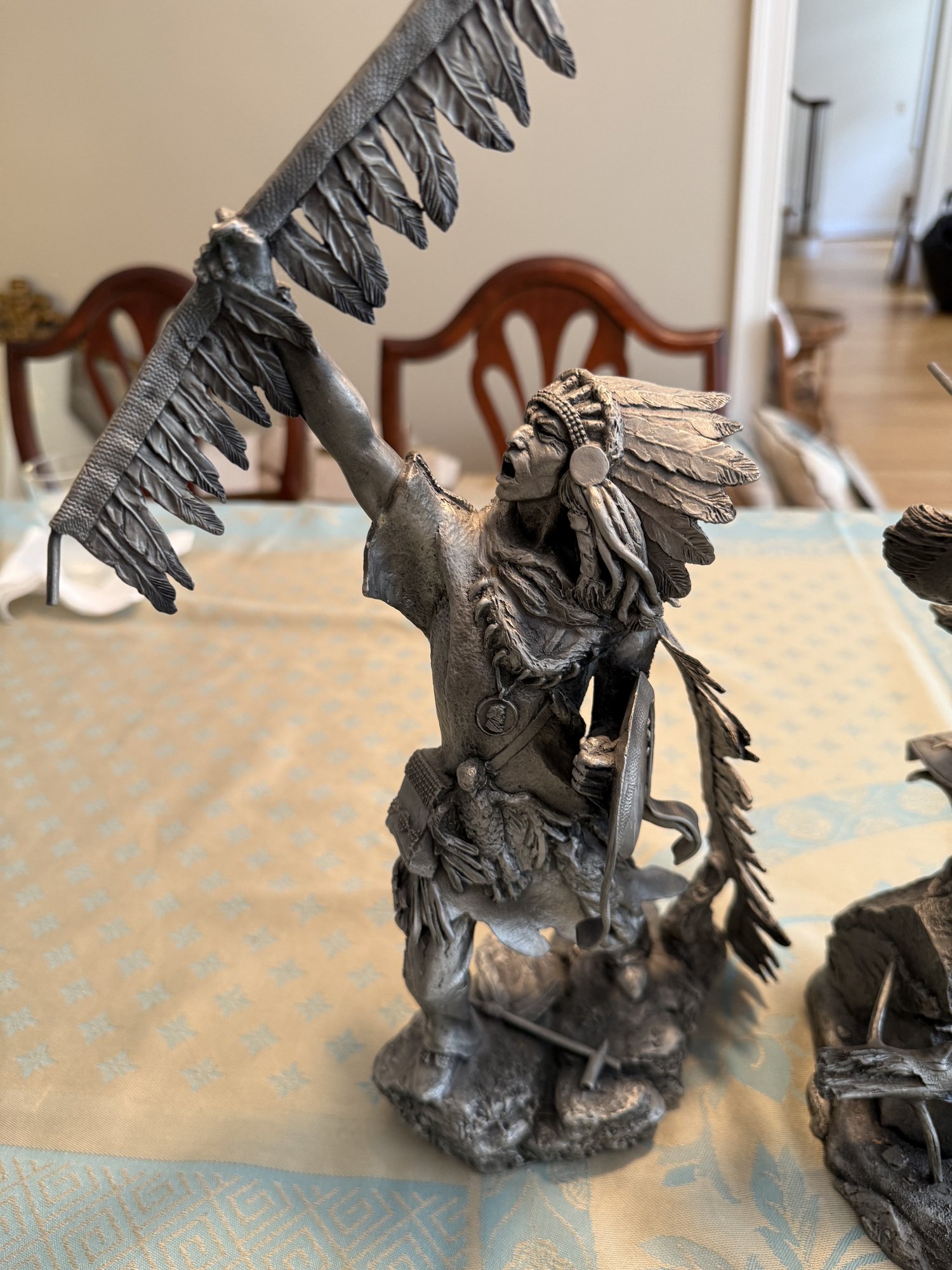 Truly Beautiful!! Artist Jim Ponter Pewter Apache Raider And Blackfoot ...