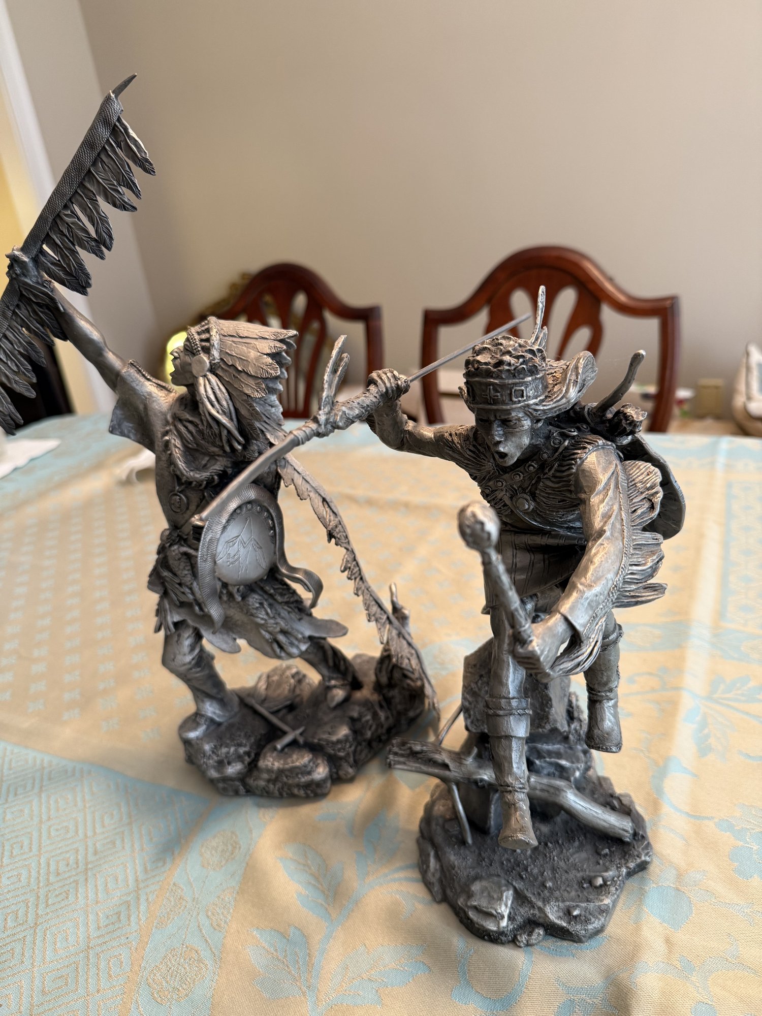 Truly Beautiful!! Artist Jim Ponter Pewter Apache Raider And Blackfoot ...