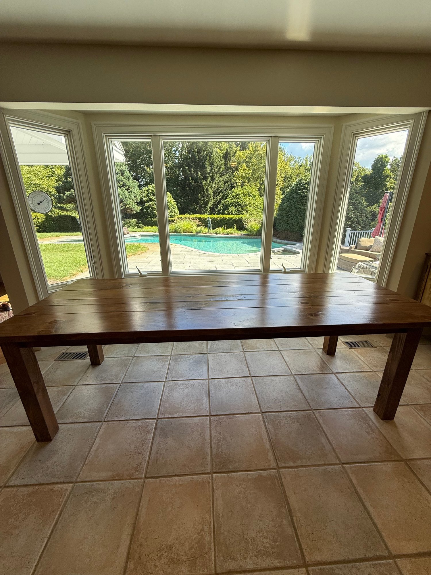 Lovely Custom Made Farmhouse Style Dining Table #1537 | Auctionninja.com