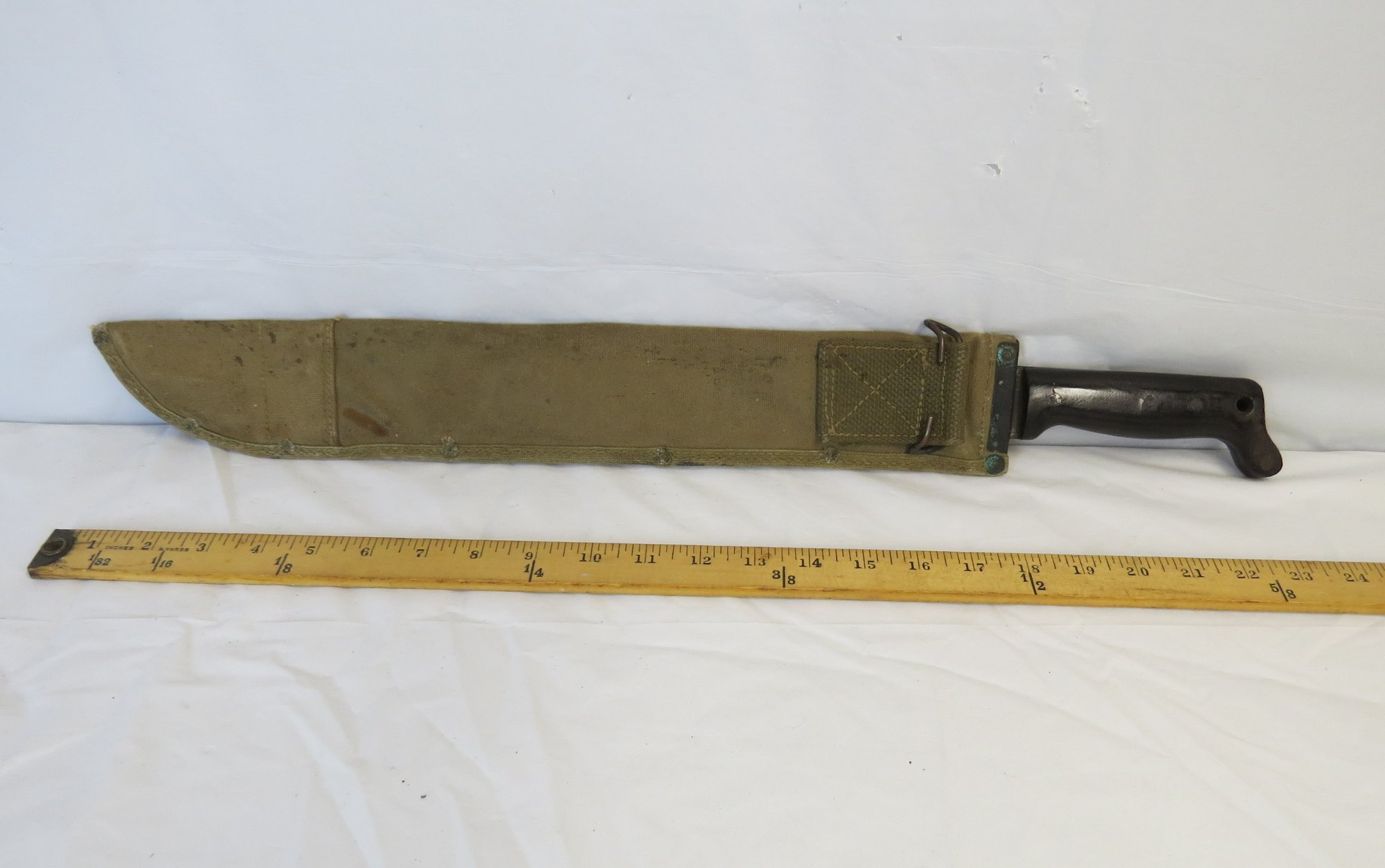 WWII Machete And Canvas Scabbard #2760 | Auctionninja.com