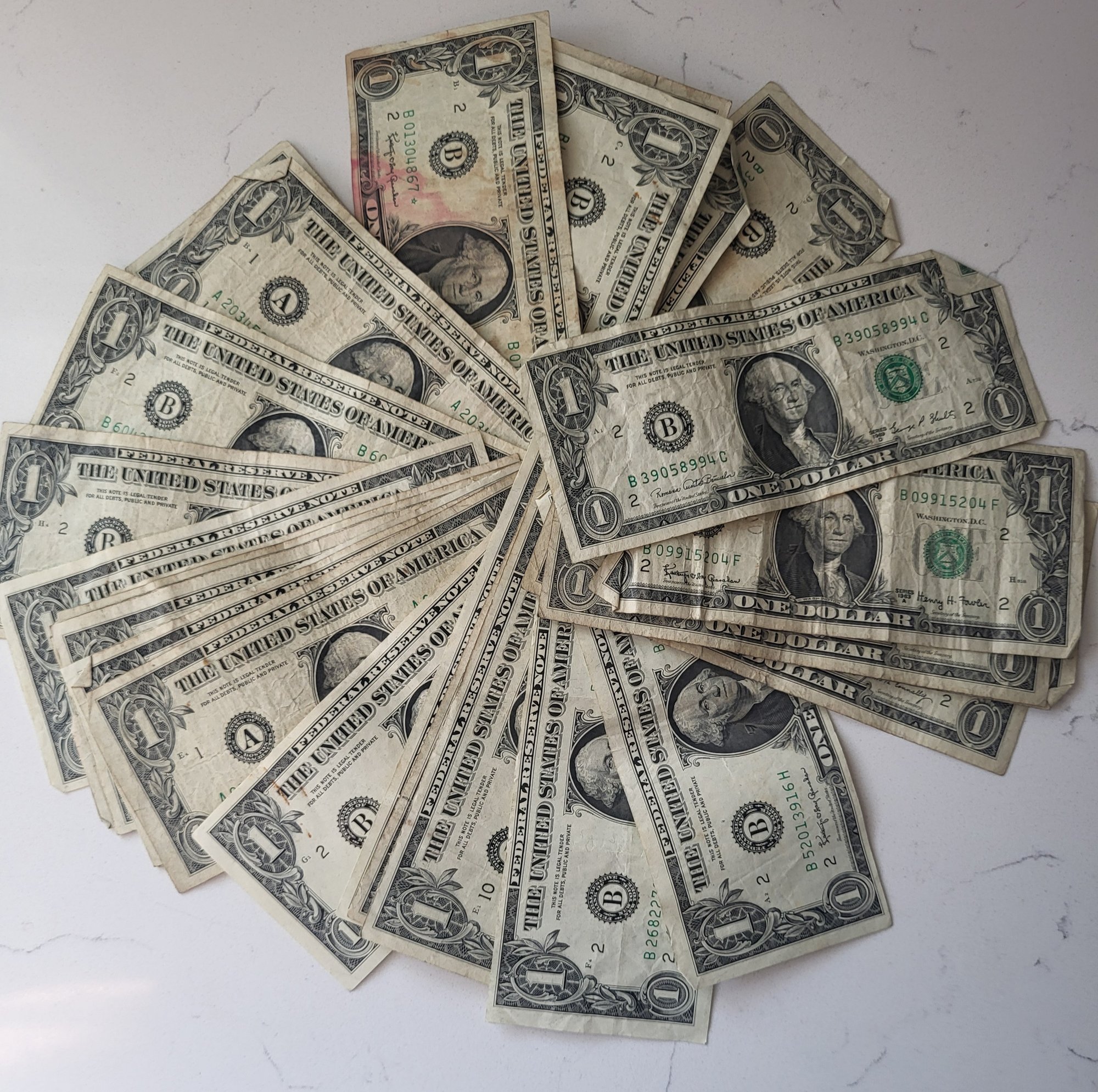 USA FEDERAL RESERVE NOTE ONE DOLLAR BILLS WITH GREEN SEAL-COLLECTION OF ...