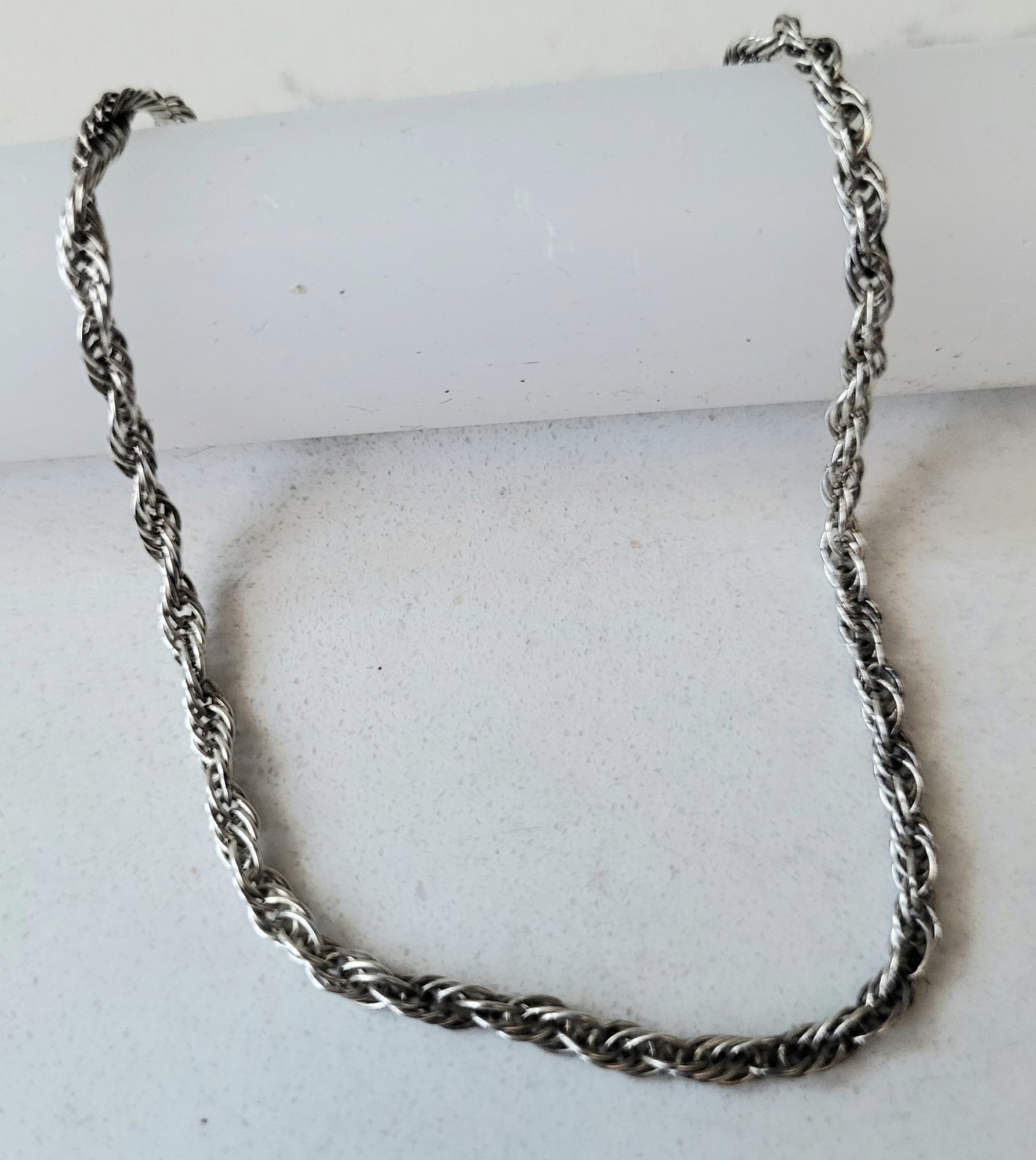 VINTAGE STERLING SILVER 925 ROPE CHAIN BRACELET -MADE IN ITALY--7"L ...