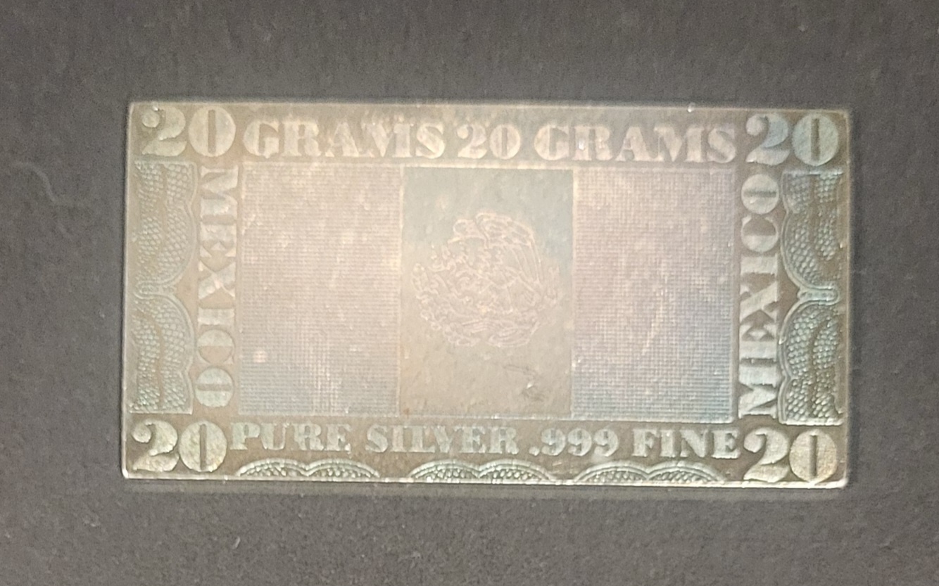 THE SILVER MINT-MEXICO-PURE SILVER .999 FINE BAR -20 Grams #16862 ...