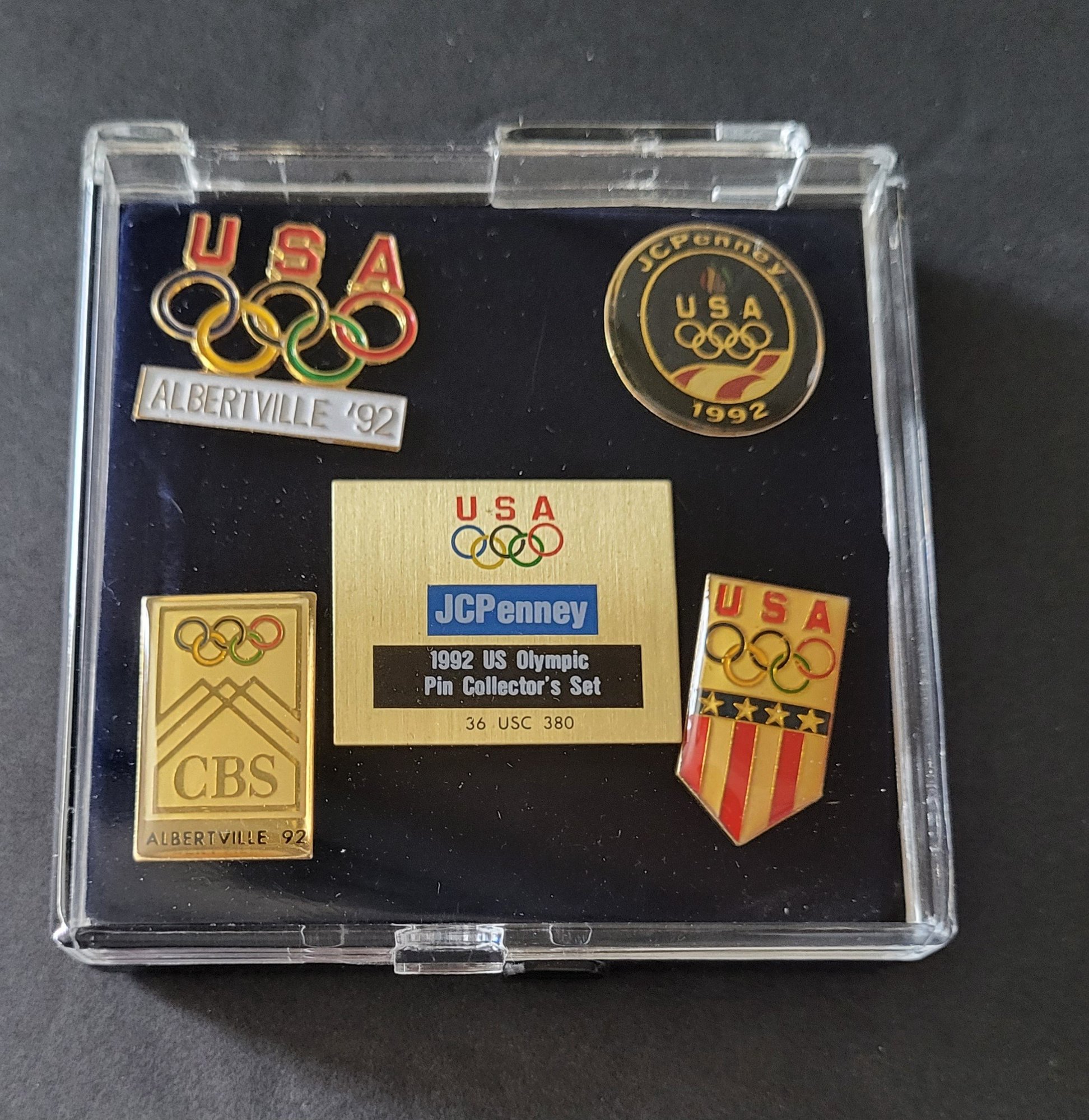 1992 JC PENNEY US OLYMPIC PIN COLLECTOR'S SET IN ORIGINAL CONTAINER ...