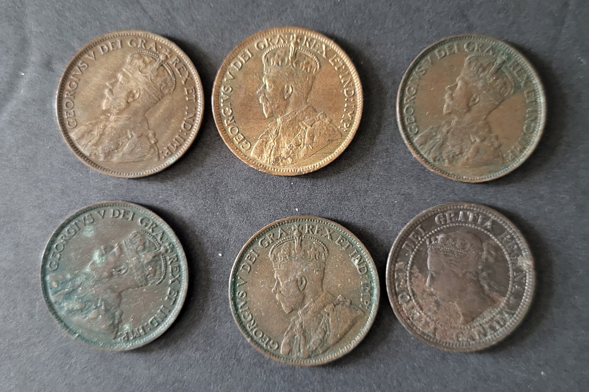 COLLECTION OF 6 CANADIEN LARGE CENTS #18108 | Auctionninja.com