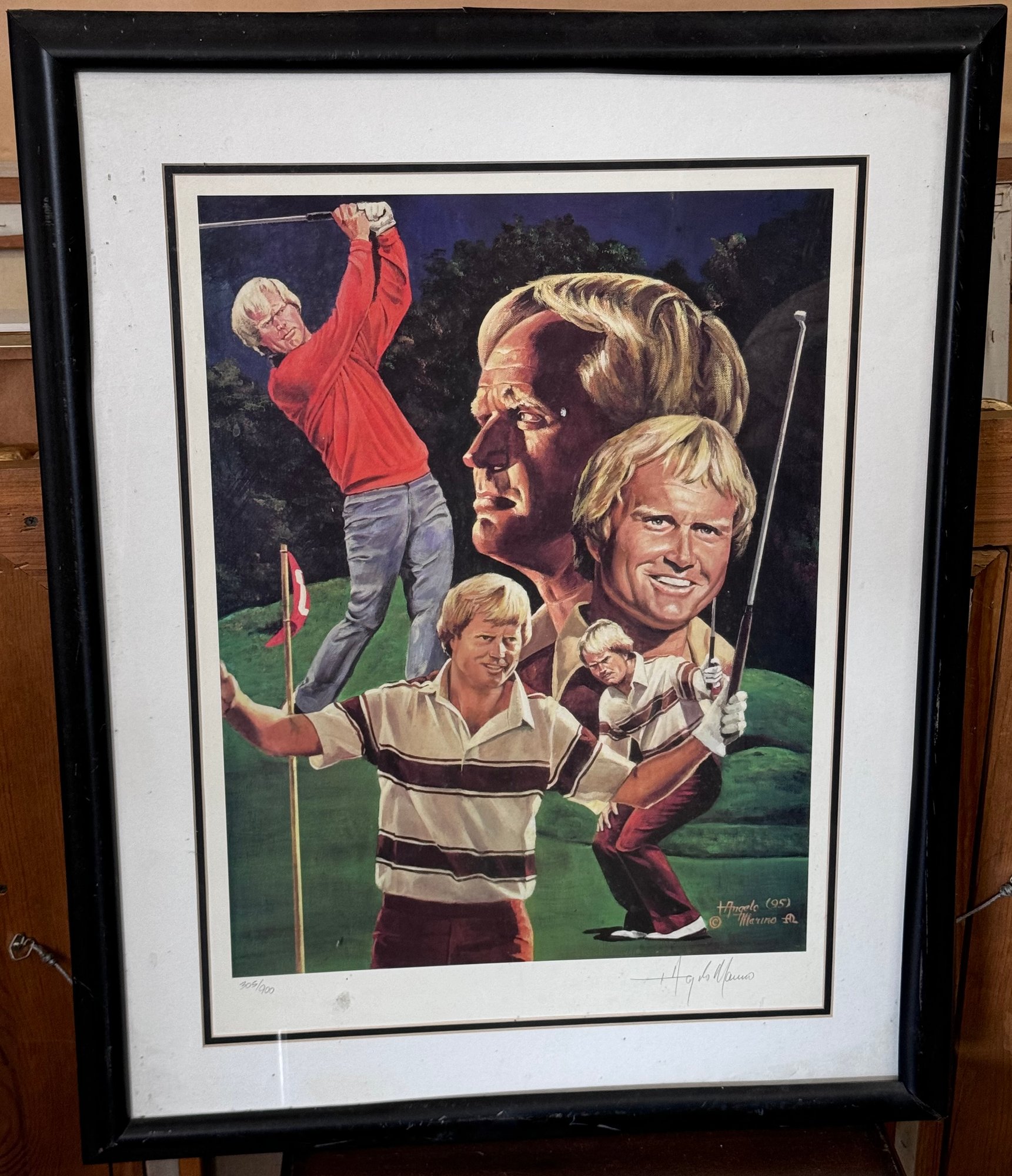 VINTAGE 1995 PRINT JACK NICKOLAS, SIGNED ANGELO MARINO & NUMBERED ...