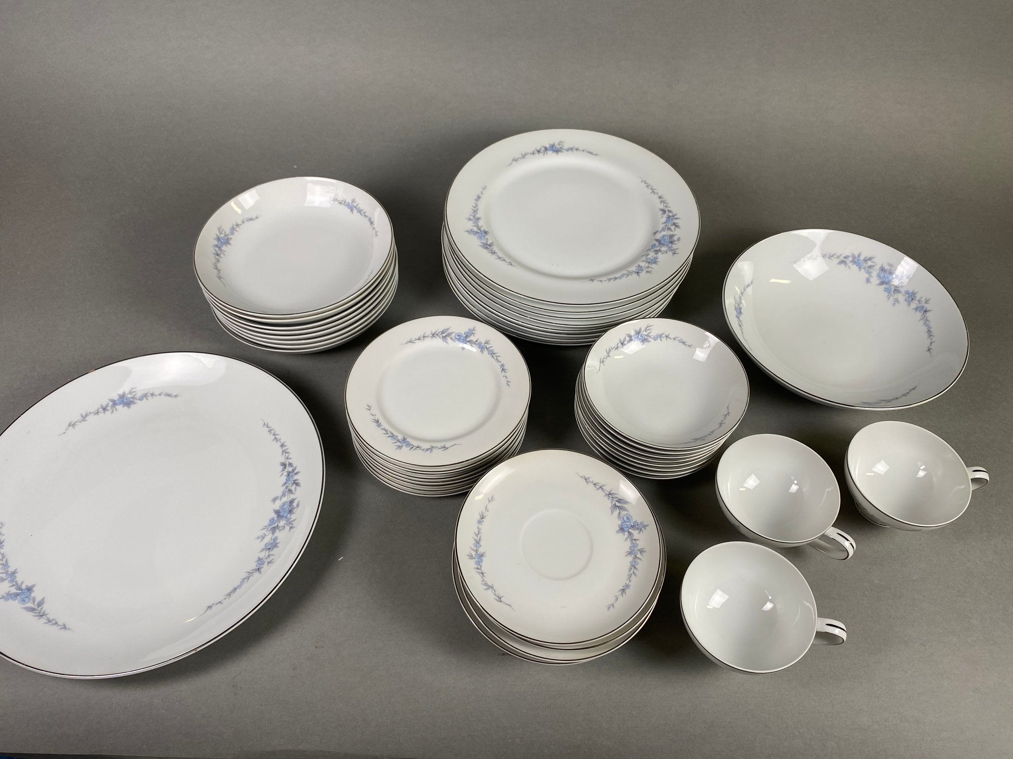 Place Setting For Eight Of Pretty Mikasa In The Annabelle Pattern With ...