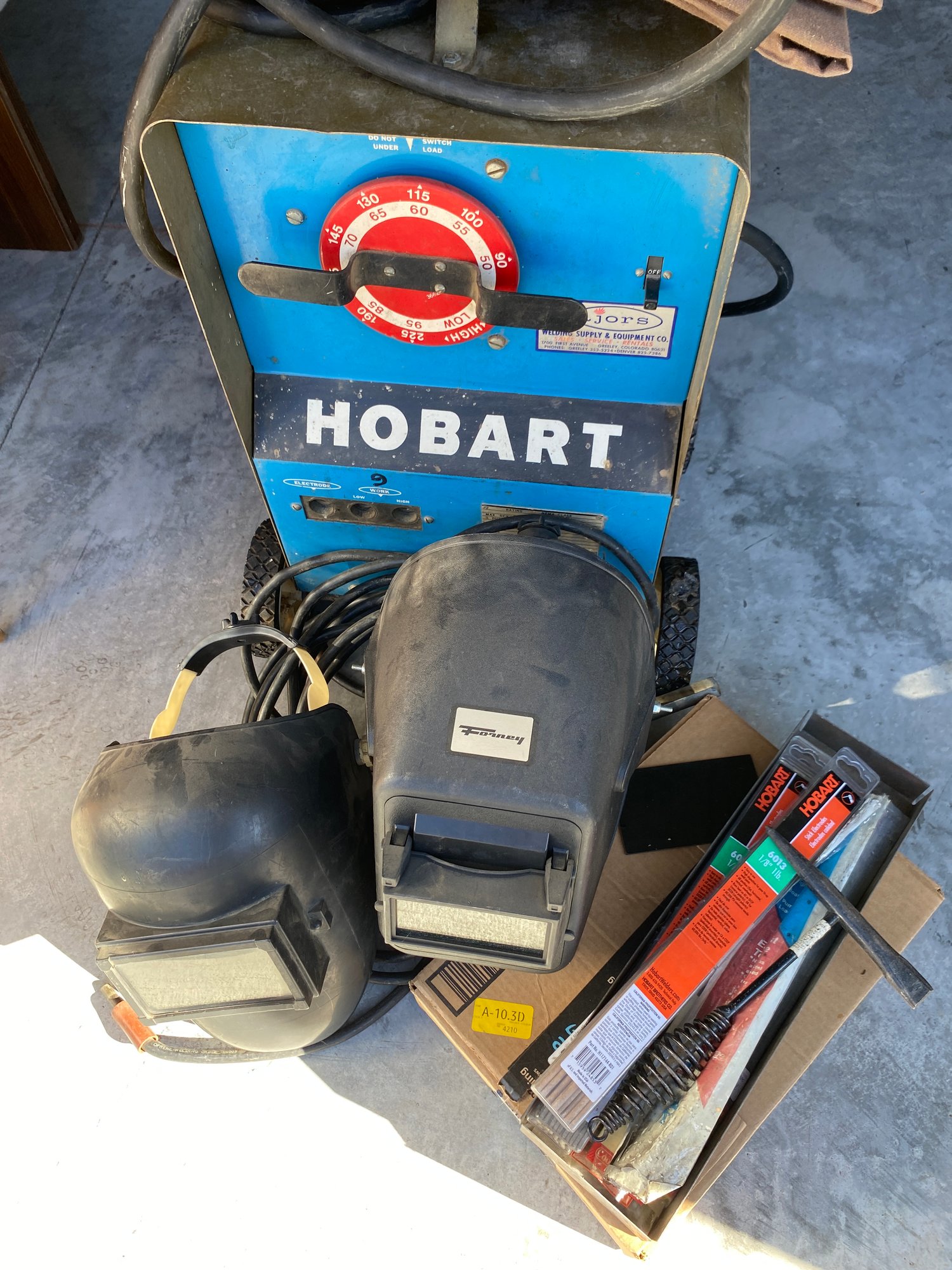 T-225 Hobart Welder, Welding Helmets, & Welding Rods #9794 ...