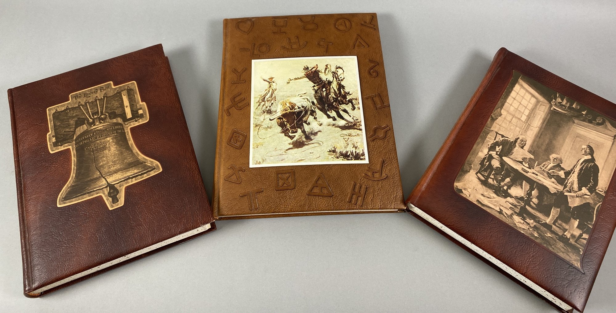 Three Vintage Leather Bound History Books, American Legacy, Colonial ...