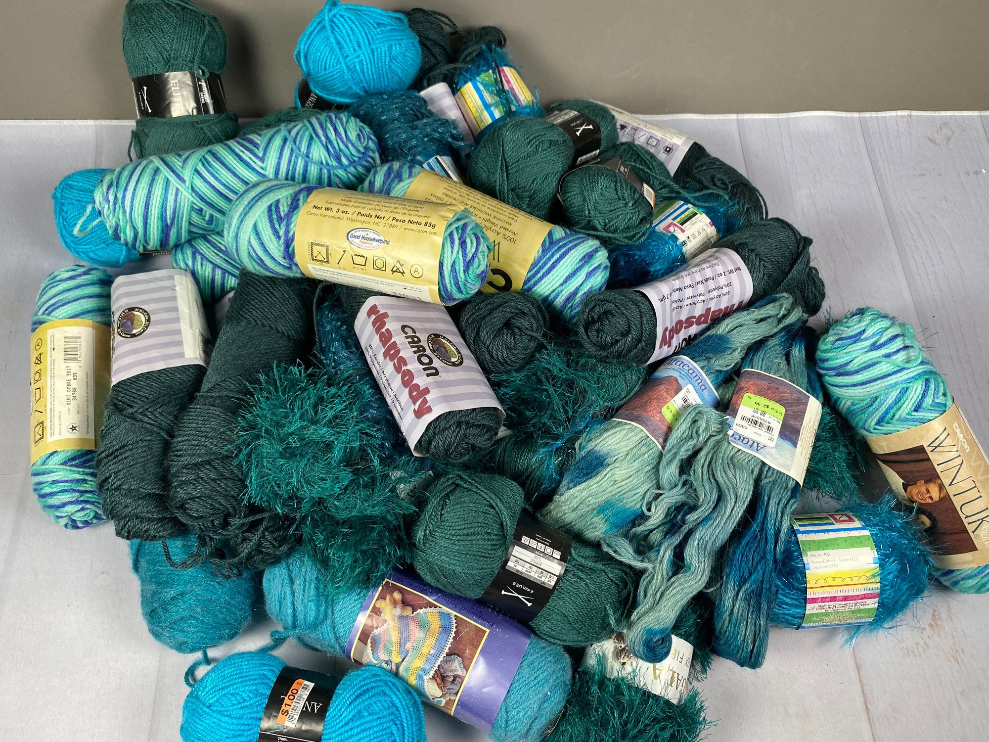 Mostly New Yarn In A Variety Of Styles & Brands Including Caron, Elite ...